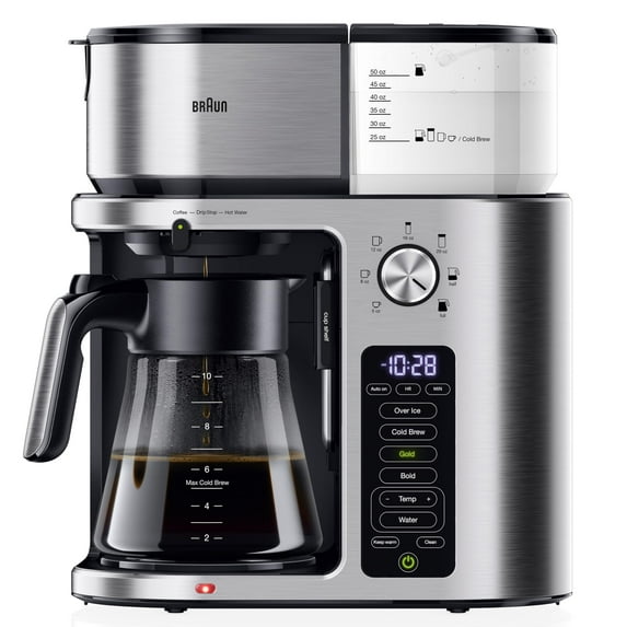 Braun MultiServe Plus 10-Cup Drip Coffee Maker - Hot & Cold Multi-Serve ...
