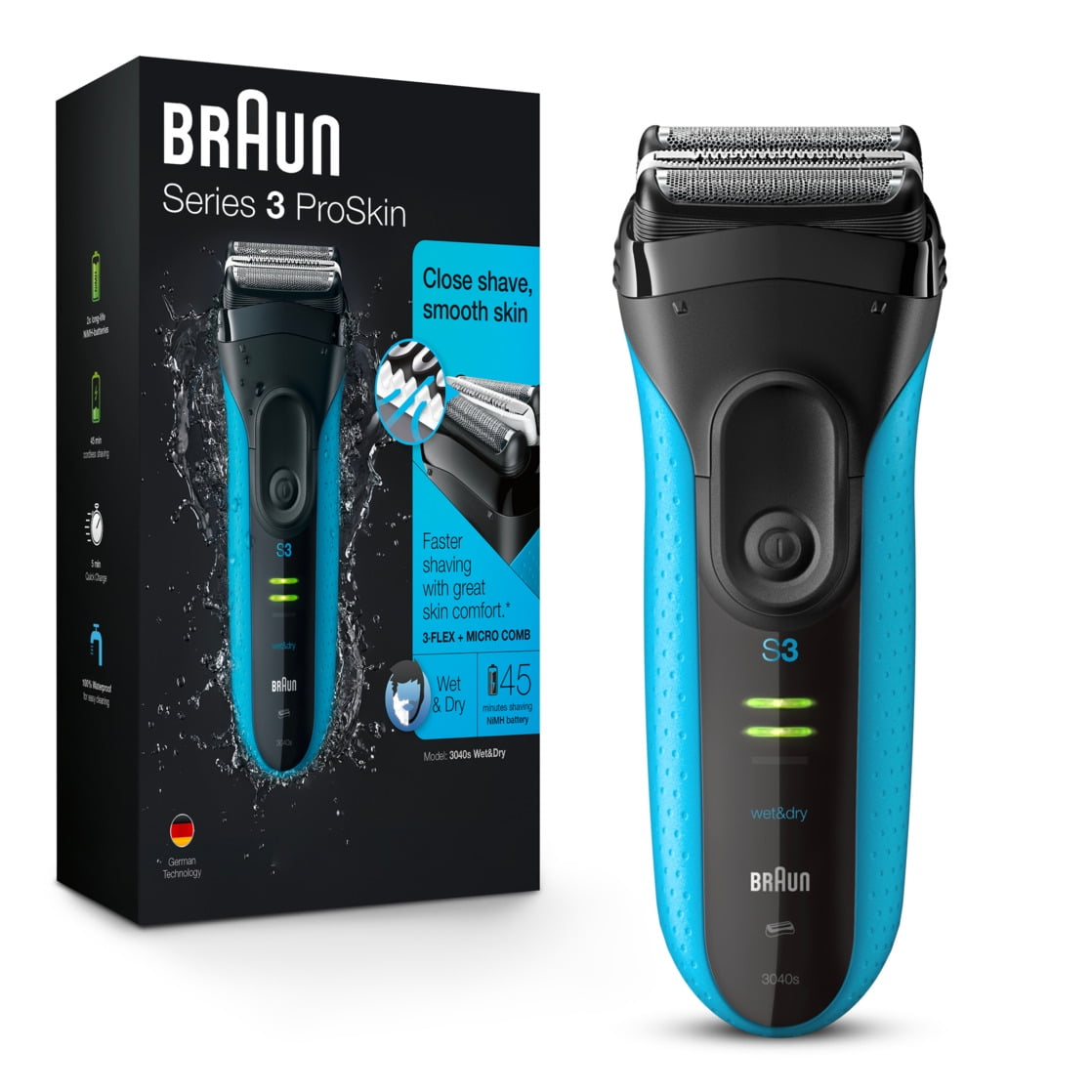 Open Box Braun Series 3 ProSkin 3040s Rechargeable Wet Dry Men's ...