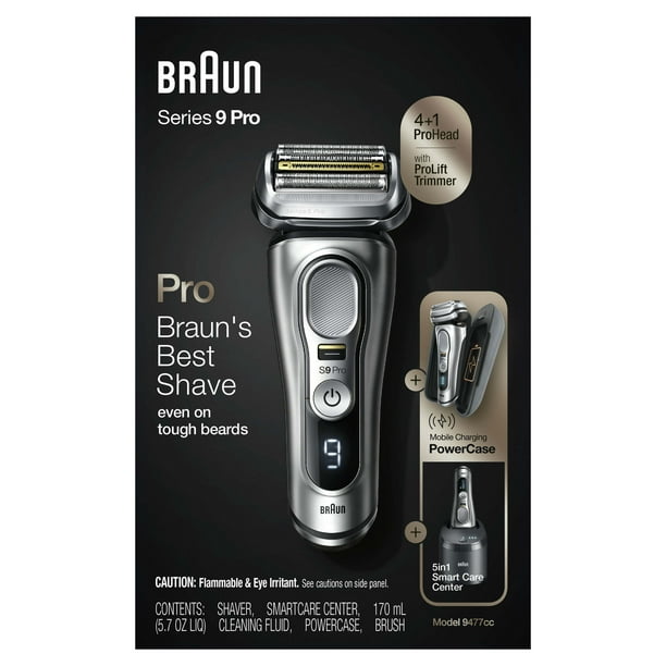 Braun Series 9 Pro 9477cc Rechargeable Wet Dry Men's Electric Shaver with PowerCase, Clean ...