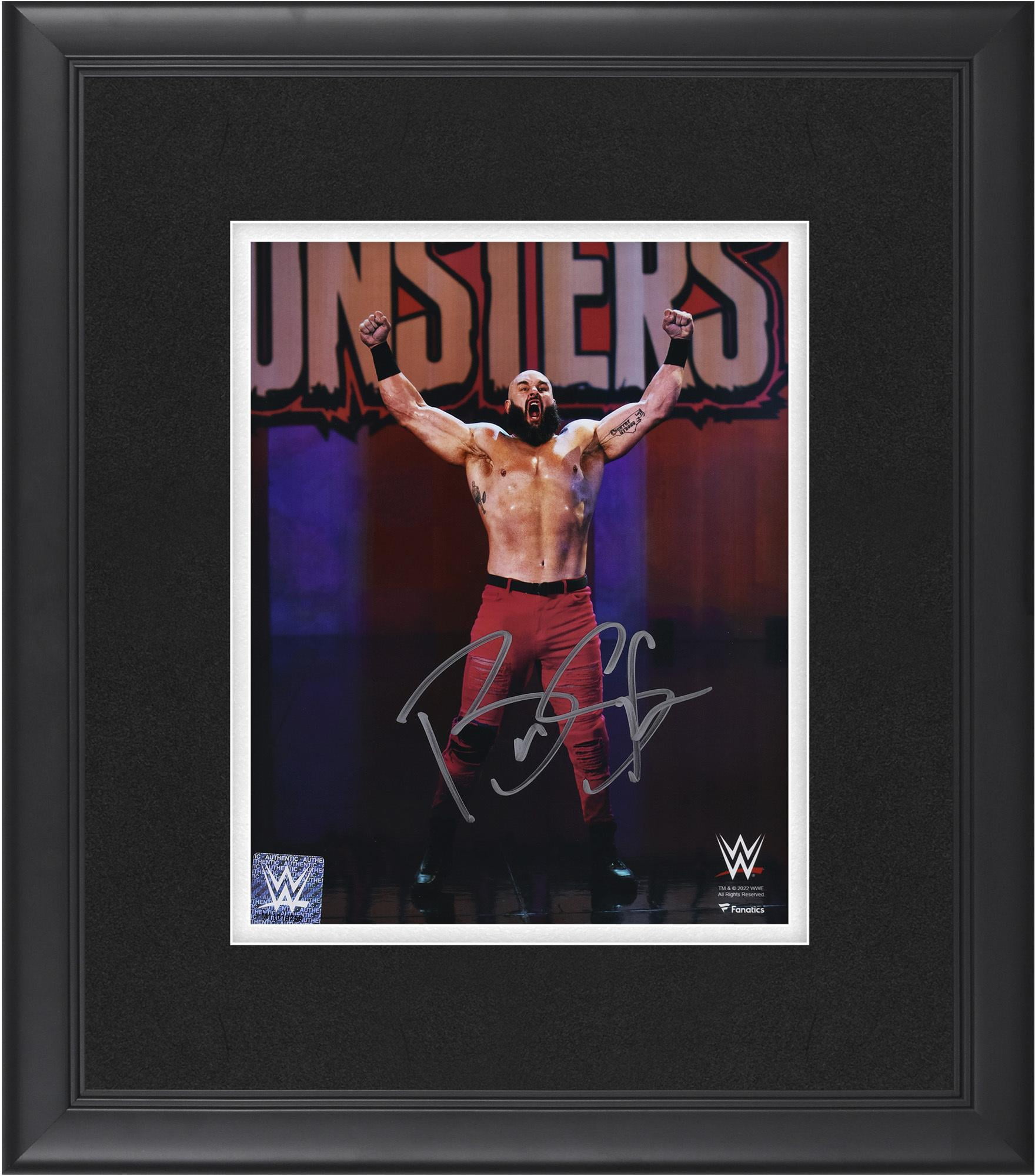 Braun Strowman WWE Framed Autographed 8" x 10" Entrance Raising Arms ...