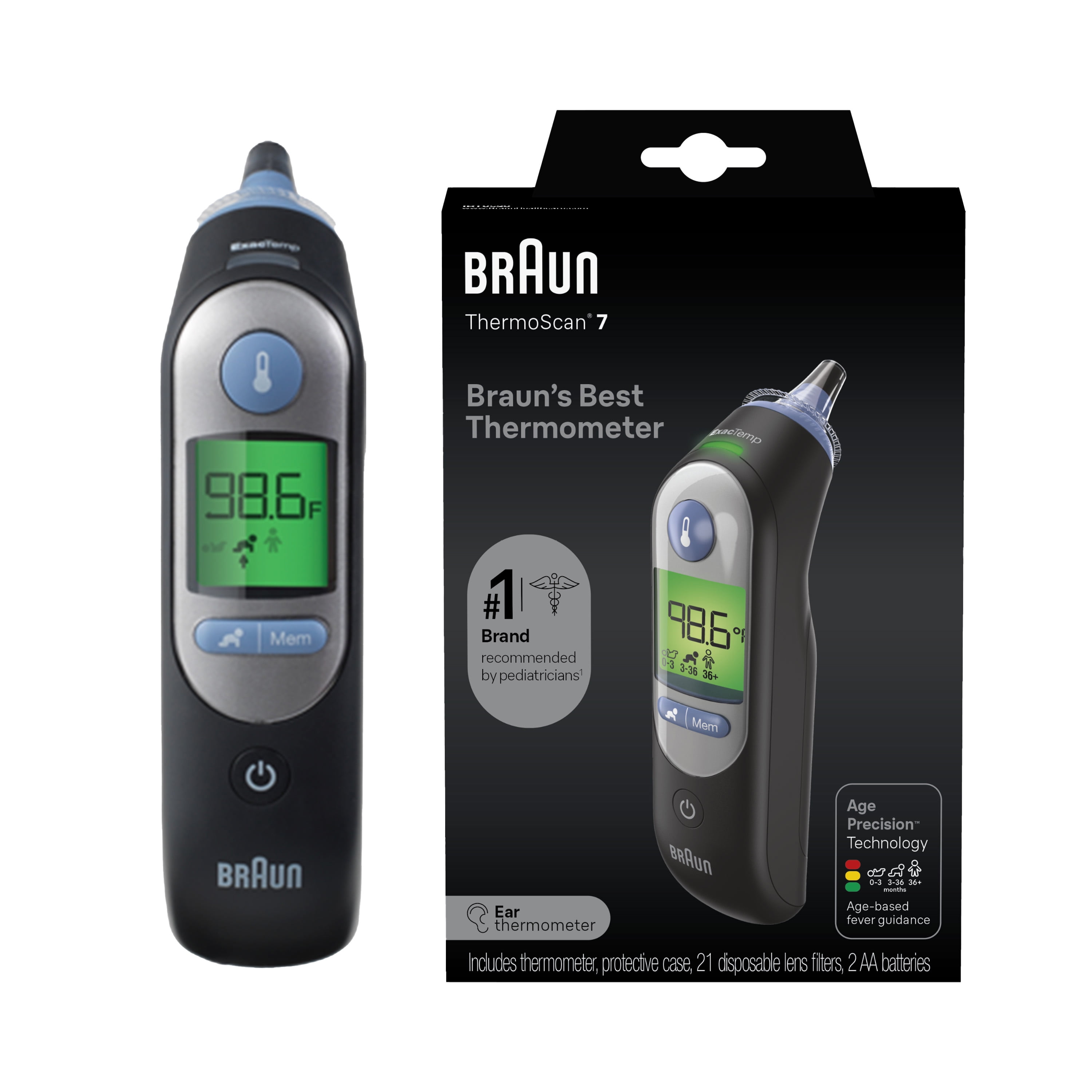 Braun ThermoScan 7 Ear Thermometer, Digital Thermometer for Adults and ...