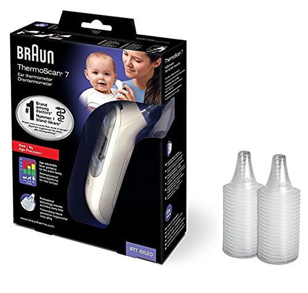 Braun Thermoscan 7 IRT6520 Thermometer + Bonus 40 ThermoScan Lens ...