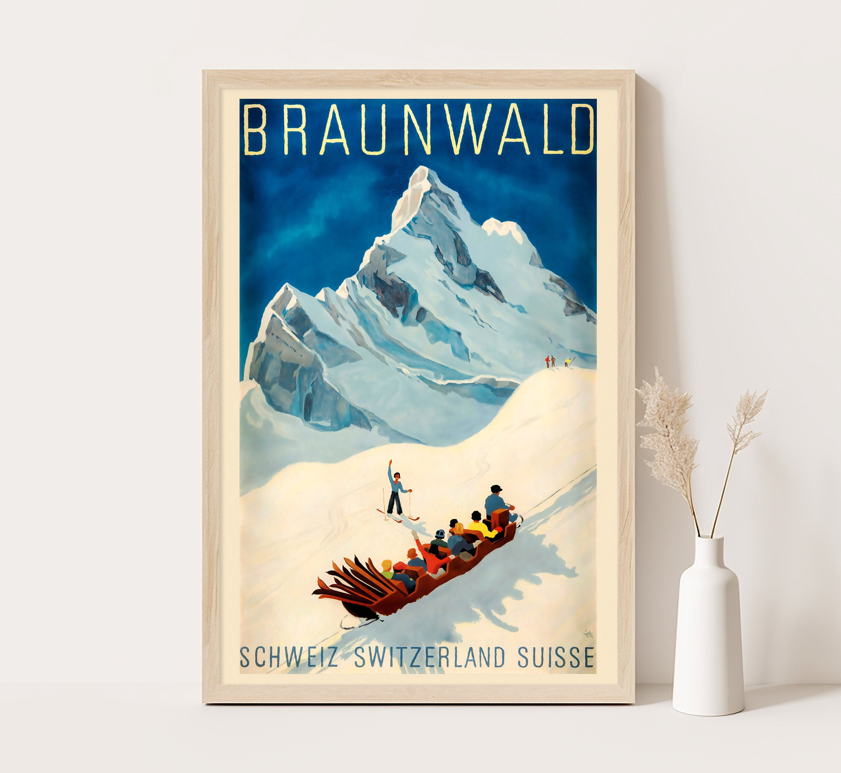 Braunwald Switzerland Vintage Travel Poster: Swiss Wall Art Vintage ...