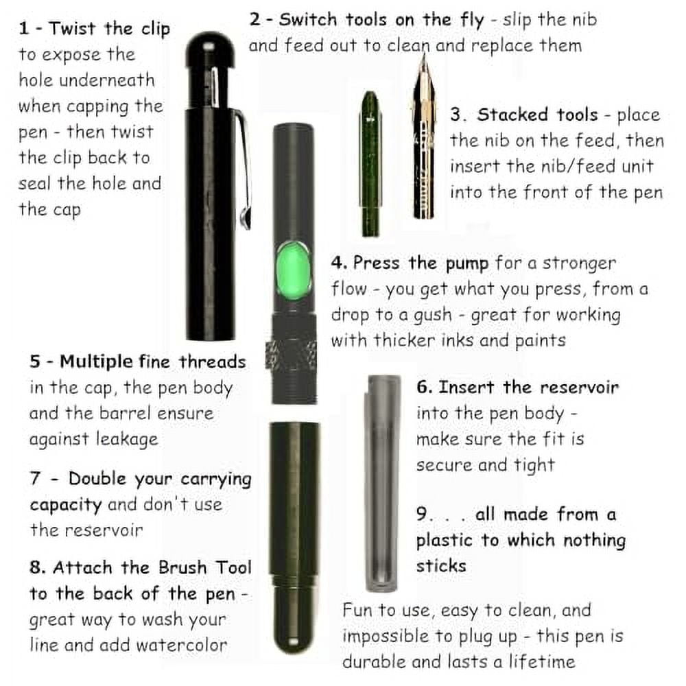 Brause Rose Classic Pump Fountain Pen - Refillable Artist Pen for ...