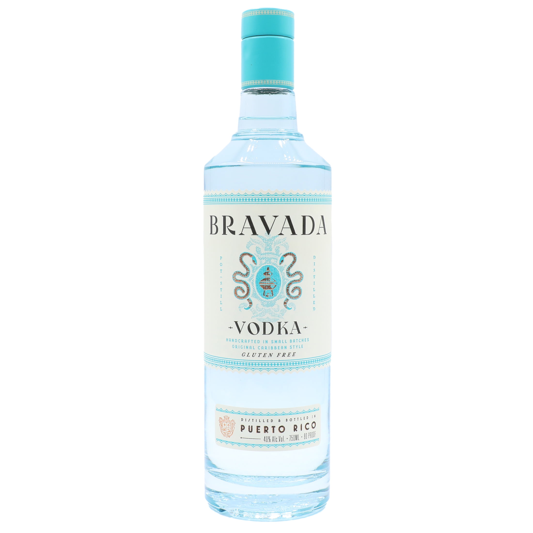 Bravada Vodka Puerto Rico, Gluten Free, Glass Bottle, 750ml, 40% ABV ...
