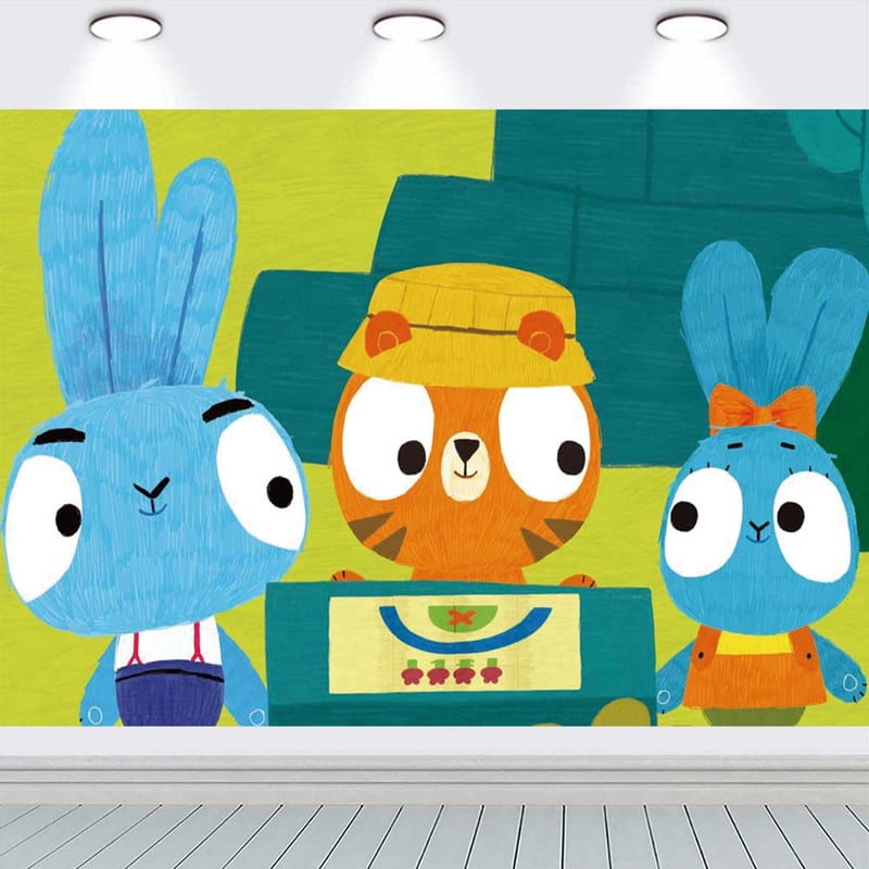 Brave Bunnies Poster Wall Decor Birthday Banner Backdrop Background ...