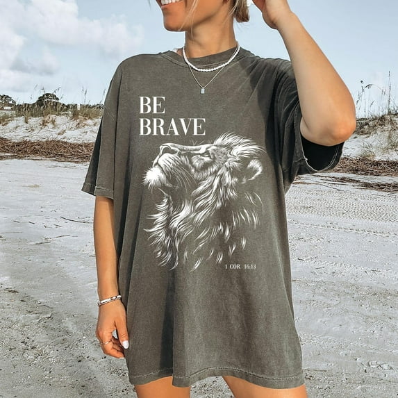 Be Brave Christian T-Shirt, Lion Bible Verse Shirt 1 Corinthians 16:13 ...