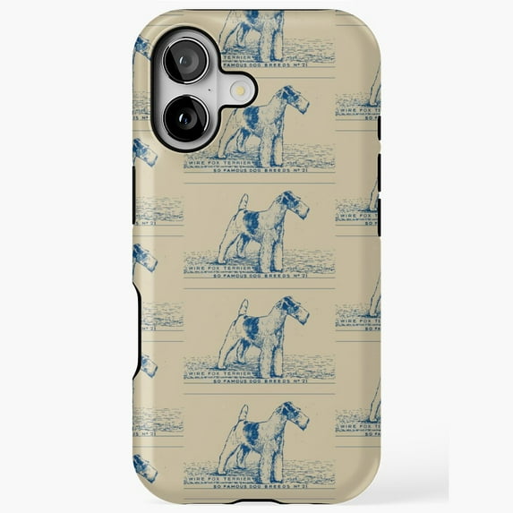 Brave Fox Terrier Dog Vintage Art Design Case for iPhone 17 through 11 ...