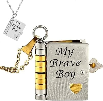 My Brave - Grandson Book Necklace, Personalized Chapter Book Pendant ...