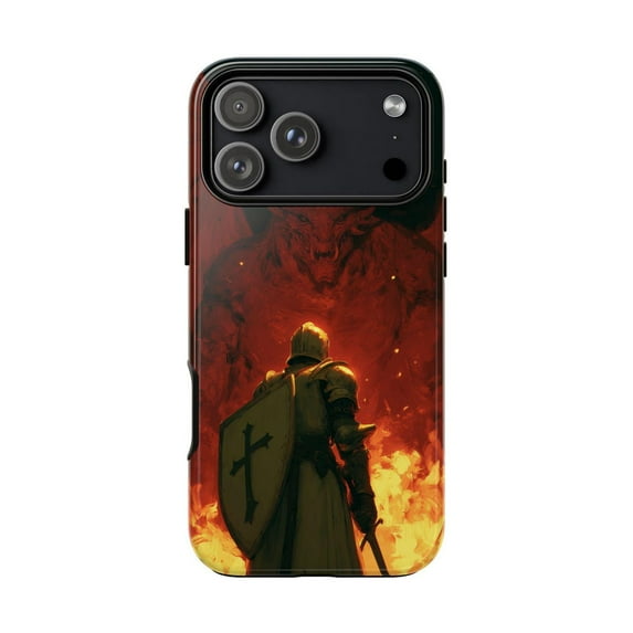 Brave Knight in Radiant Armor Red Monster Fight for iPhone 17 16 15 14 ...