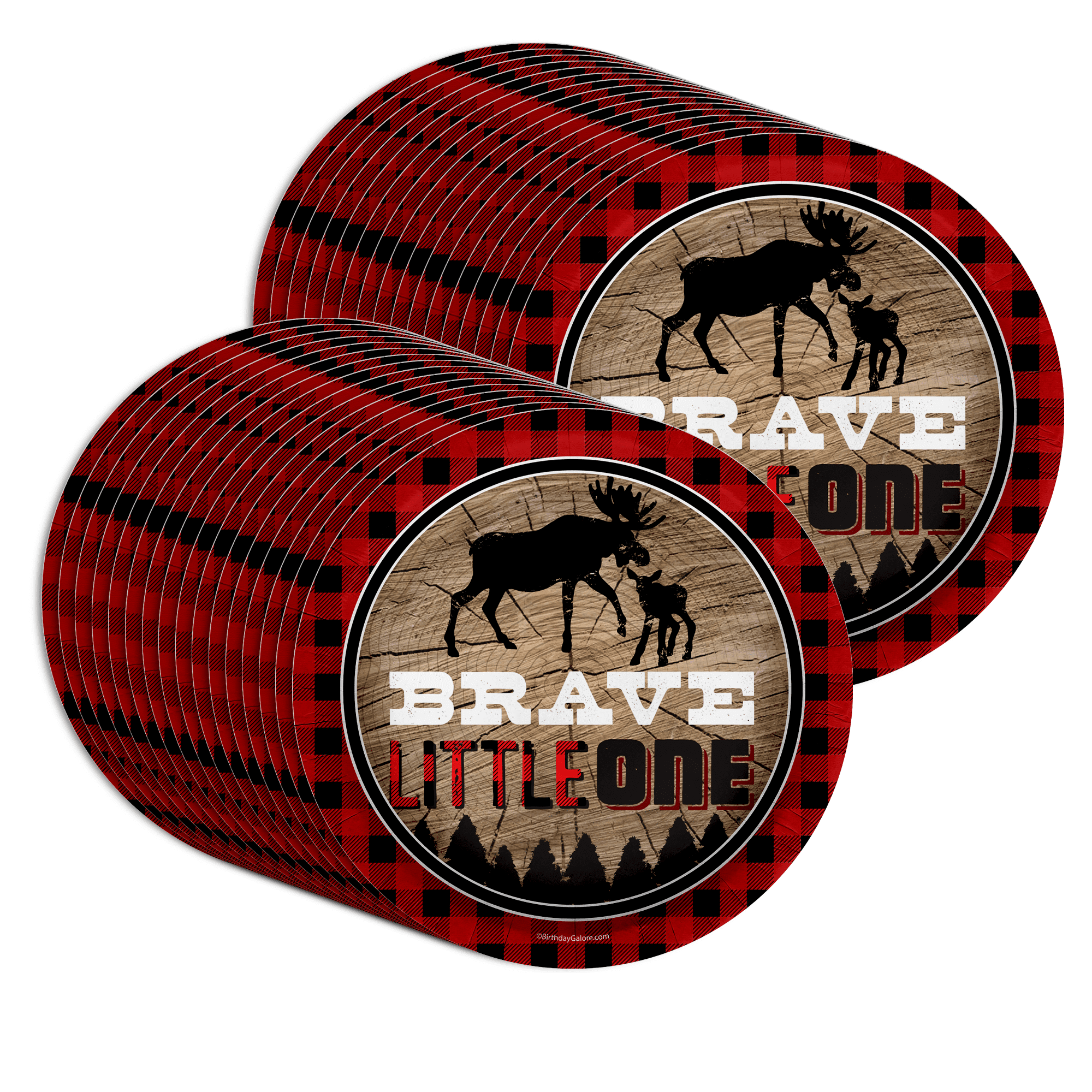 Brave Little One Boy's 1st Birthday Paper Plates - Moose Paper Plates ...