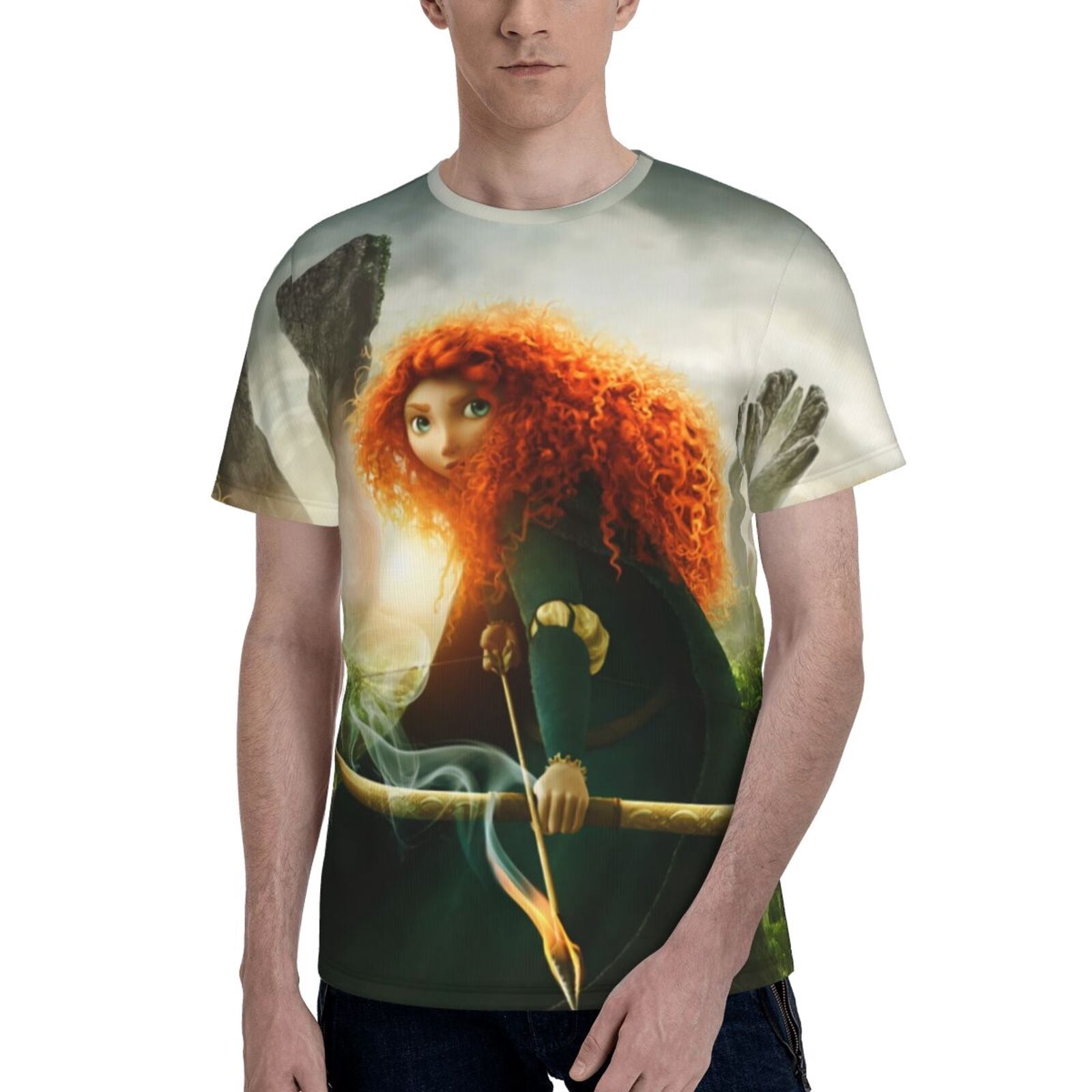 Brave Men's T Shirts Cartoon Graphic Short Sleeve Tees Novelty Casual ...
