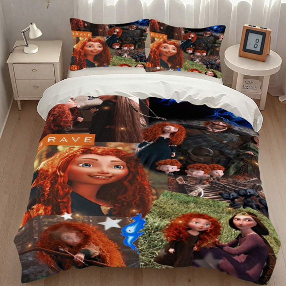 Brave Merida Princess Toddler Sheet Pillow Comforter Bedding Set Gifts ...