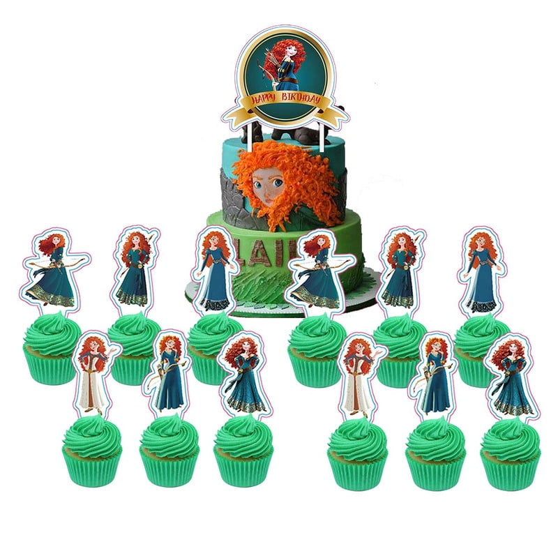 Brave Princess Cake Topper CupcakeS Set Birthday Party Supplies ...