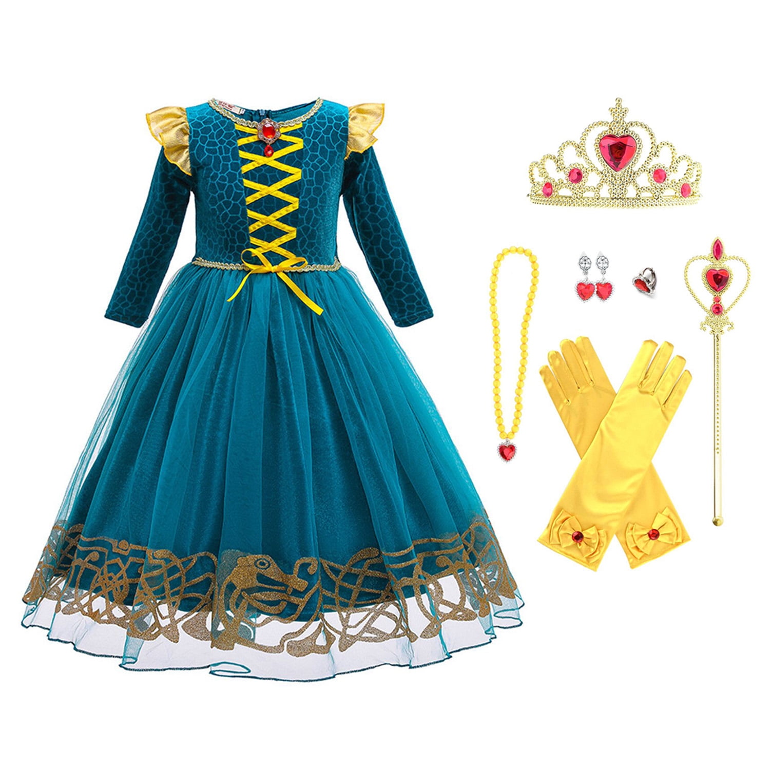 Brave Princess Merida Costume Kids Dress Up Costume Birthday Carnival ...