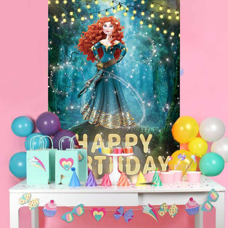 Brave Princess Princess Backdrop Banner Party Supplies Post Birthday ...