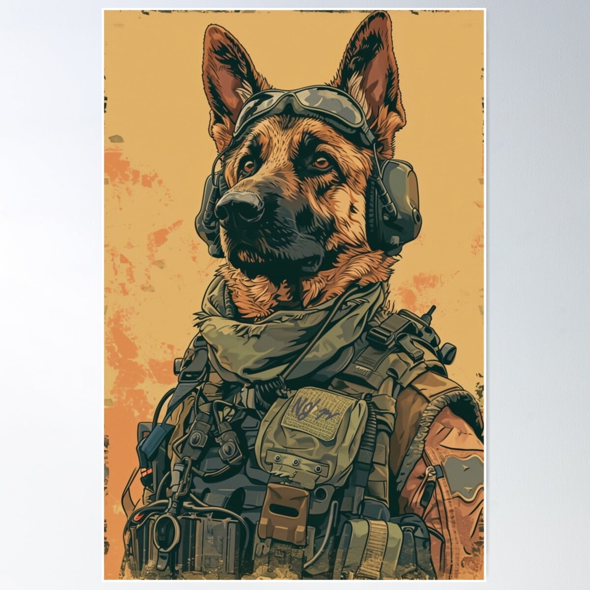 Brave Sentinel - Military German Shepherd Poster Poster Wall Art ...