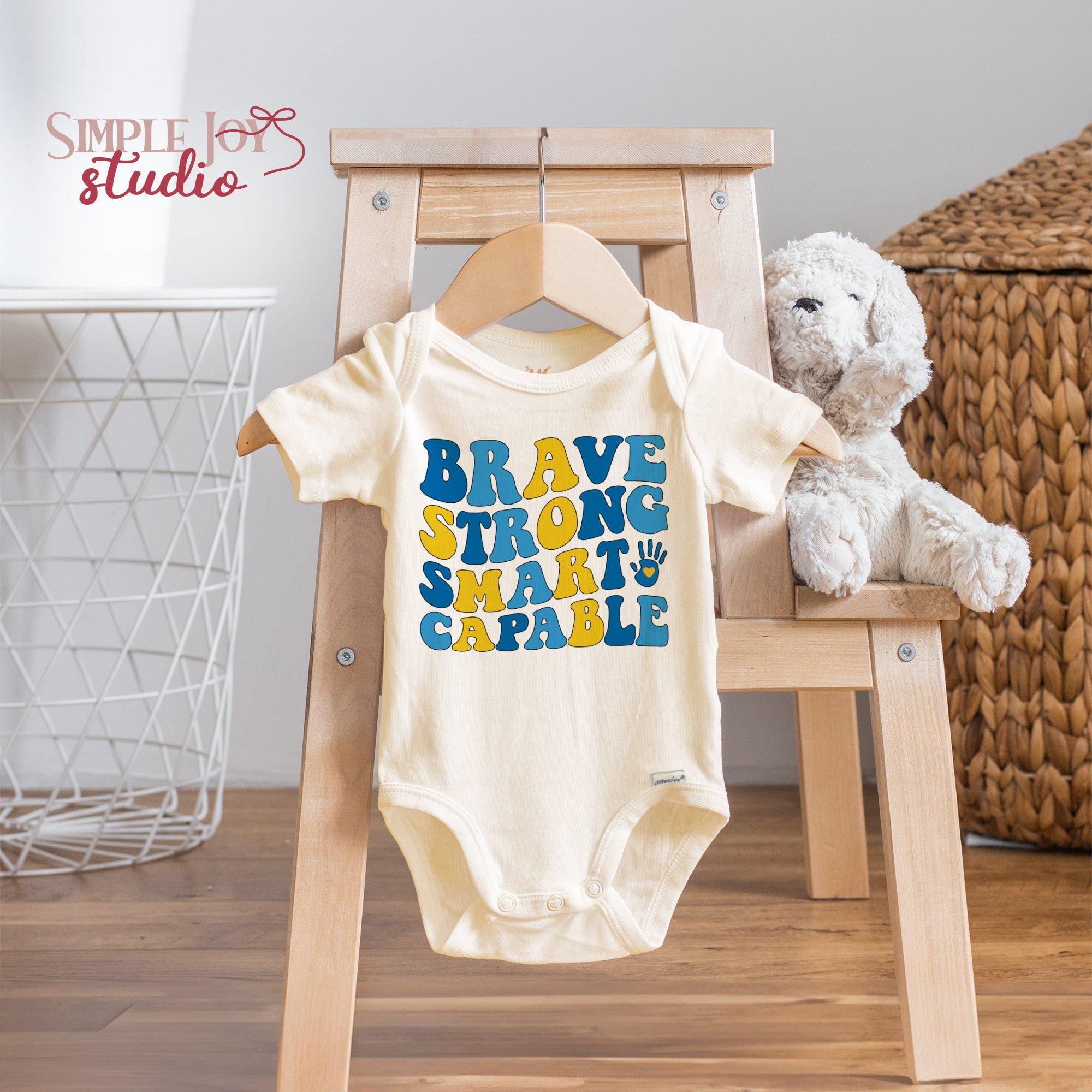 Brave Strong Smart Capable Onesie, Inspirational Baby Bodysuit ...