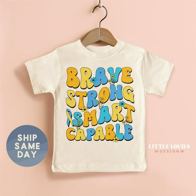 Brave Strong Smart Capable Toddler Shirt, Cute Inspirational Kids T ...