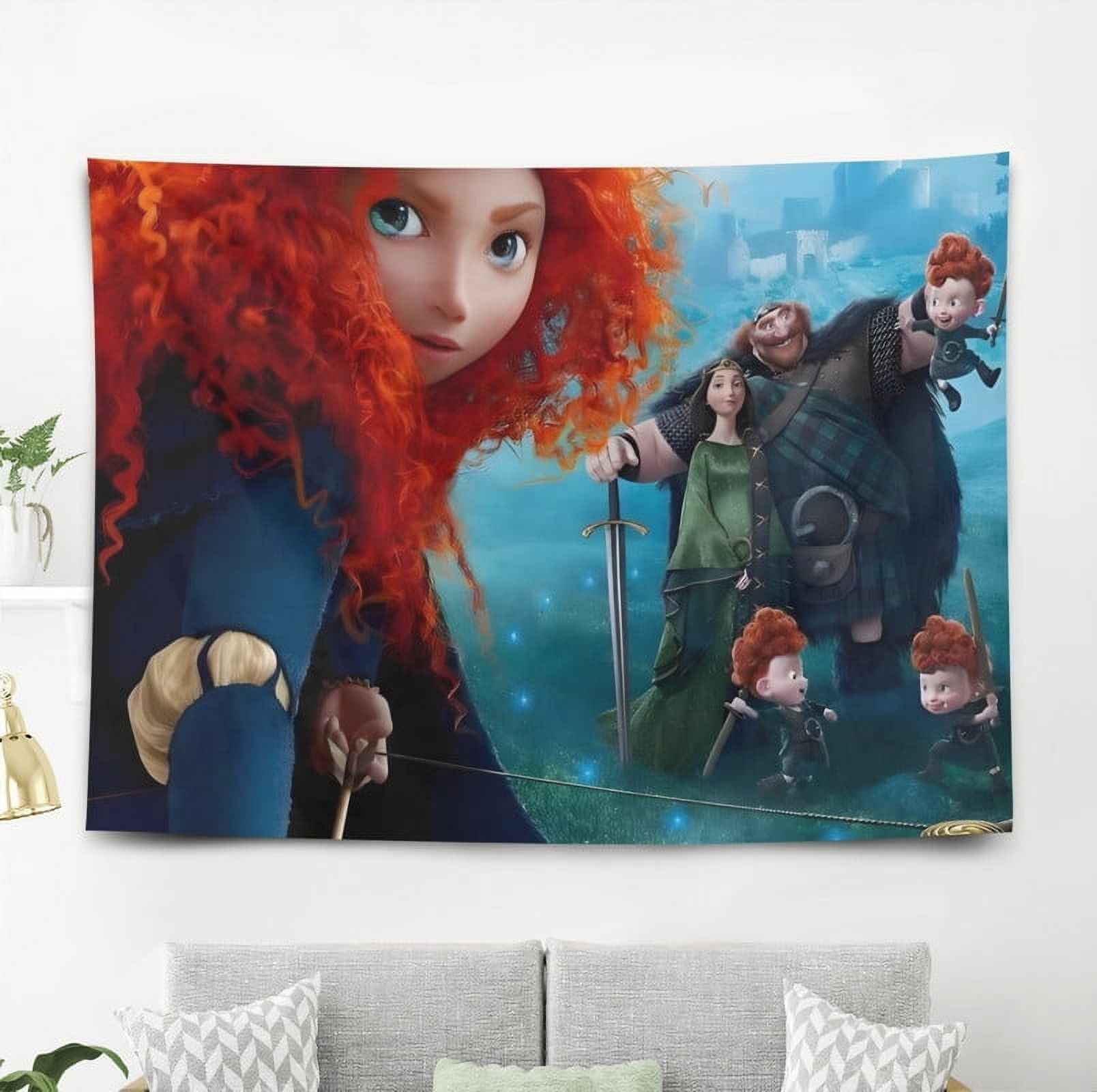 Brave pattern wall hanging 50*60 inches high-quality peach skin velvet ...