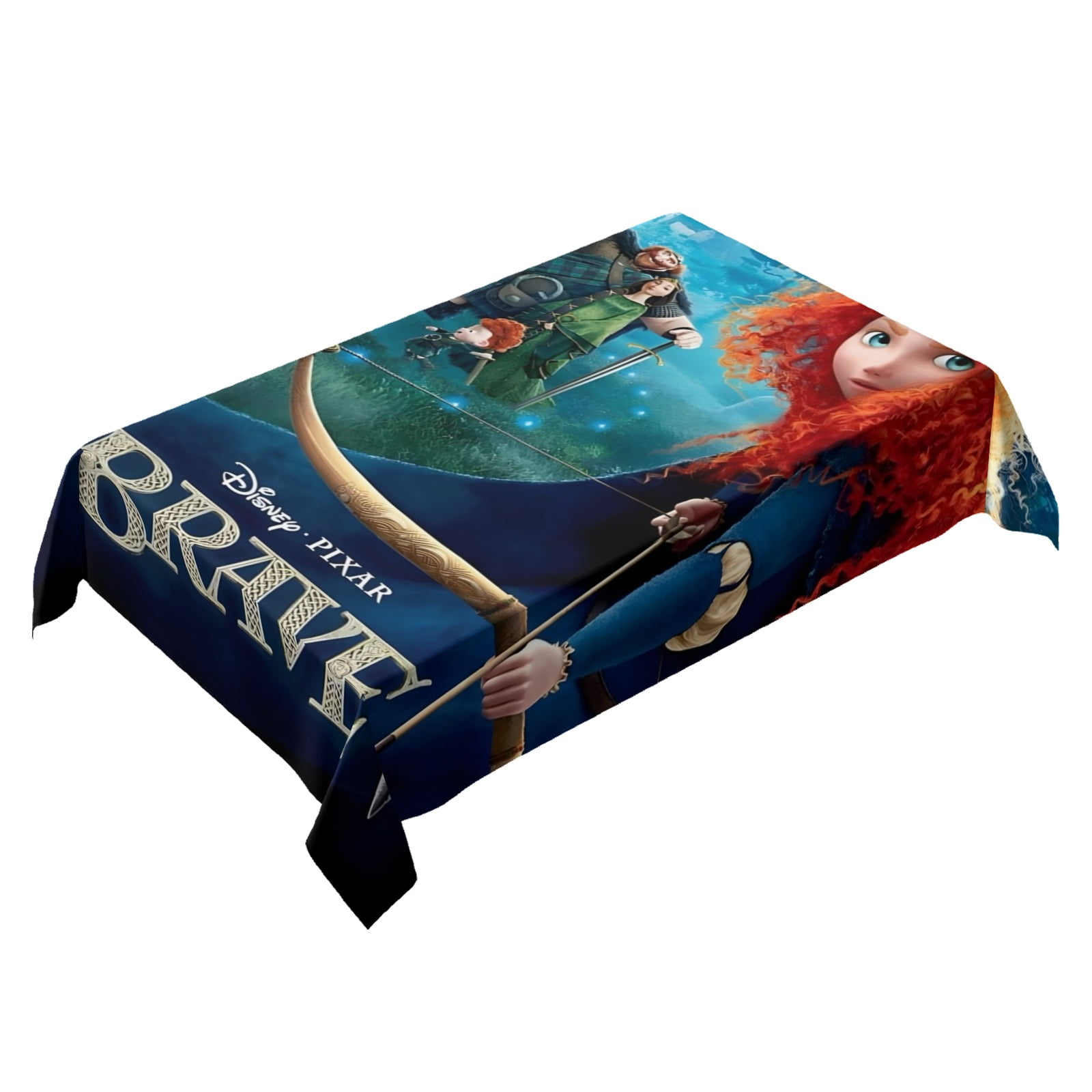 Brave square tablecloth has an iconic print, fits most tables, and is easy to care for.55" x 71 ...