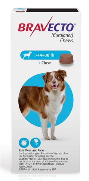 Bravecto Chew for Dogs, 44-88 lbs, (Blue Box) HSA/FSA Eligible ...