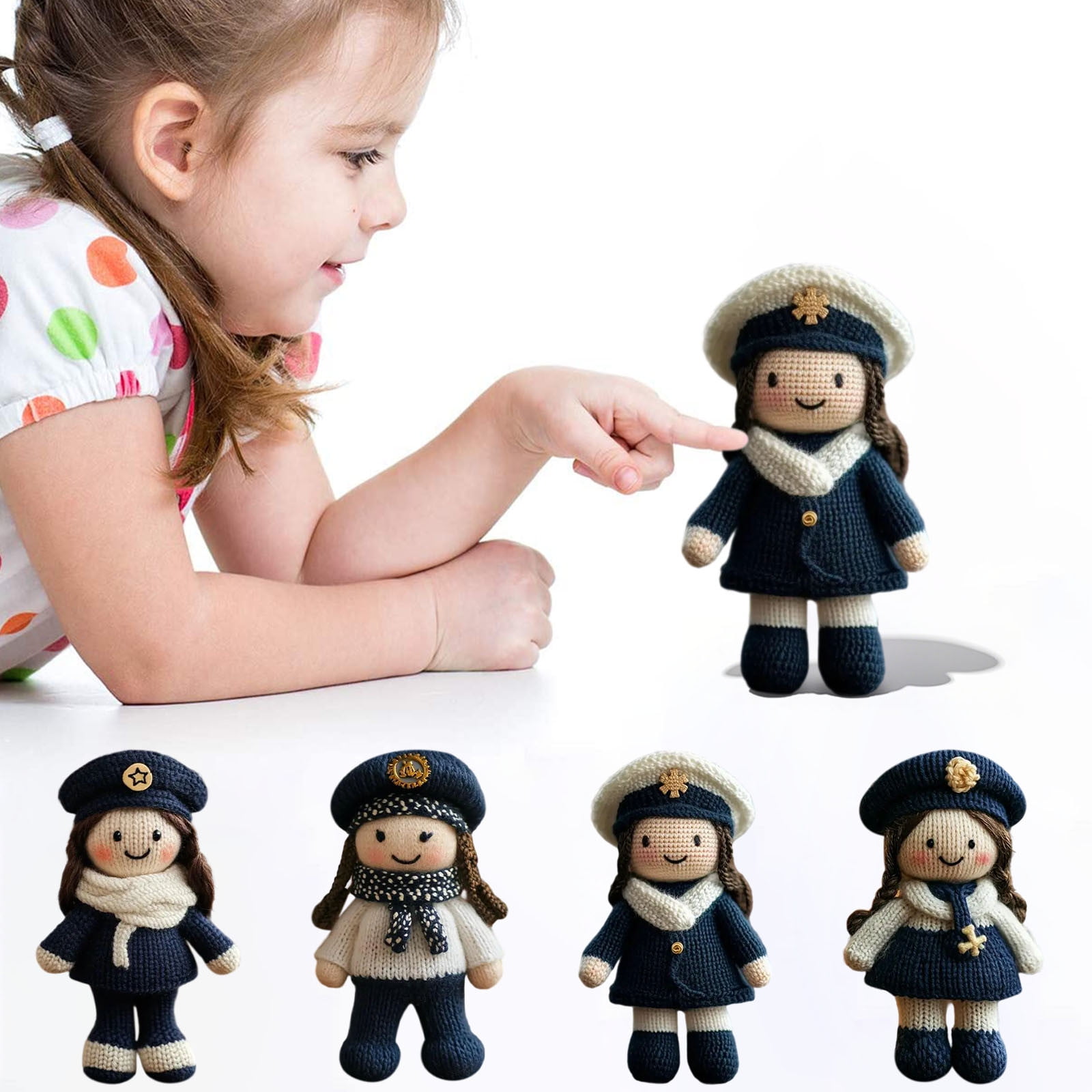 Braveheart Knitted Soldier Girl Statue 5" Handmade Military Patriotic ...