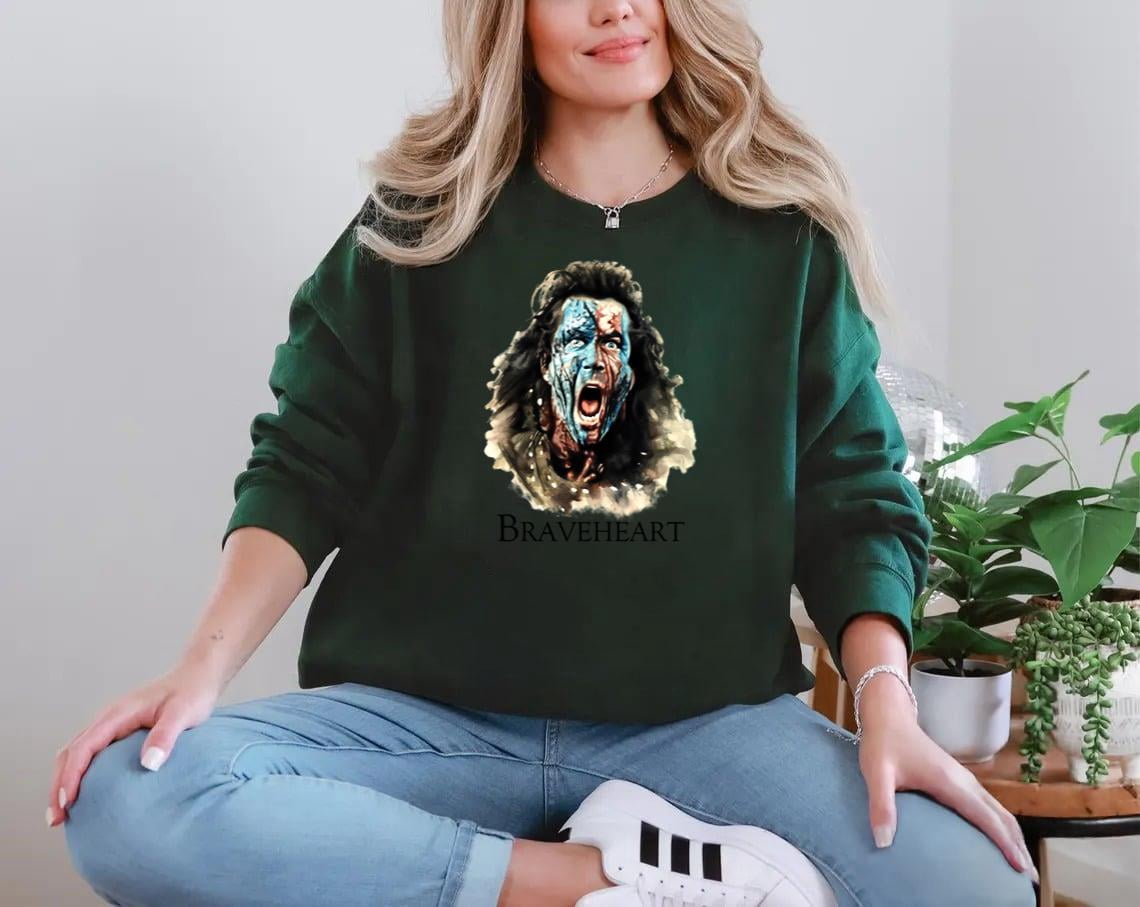 Braveheart Scottish Freedom Warrior Epic Battle Movie Scene Sweatshirt ...
