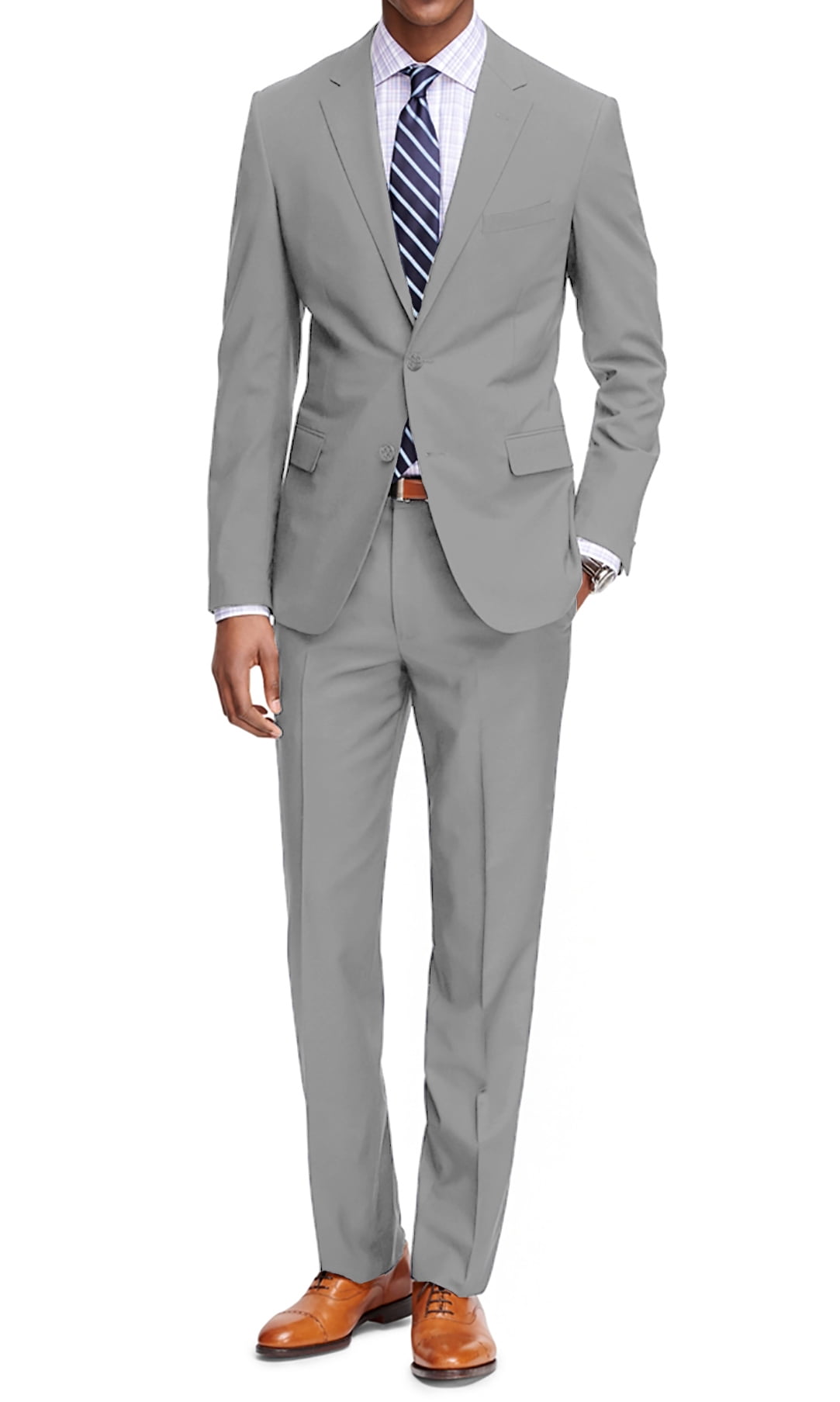 Braveman Classic Fit Light Grey Men's Suit, Jacket and Pant Set ...