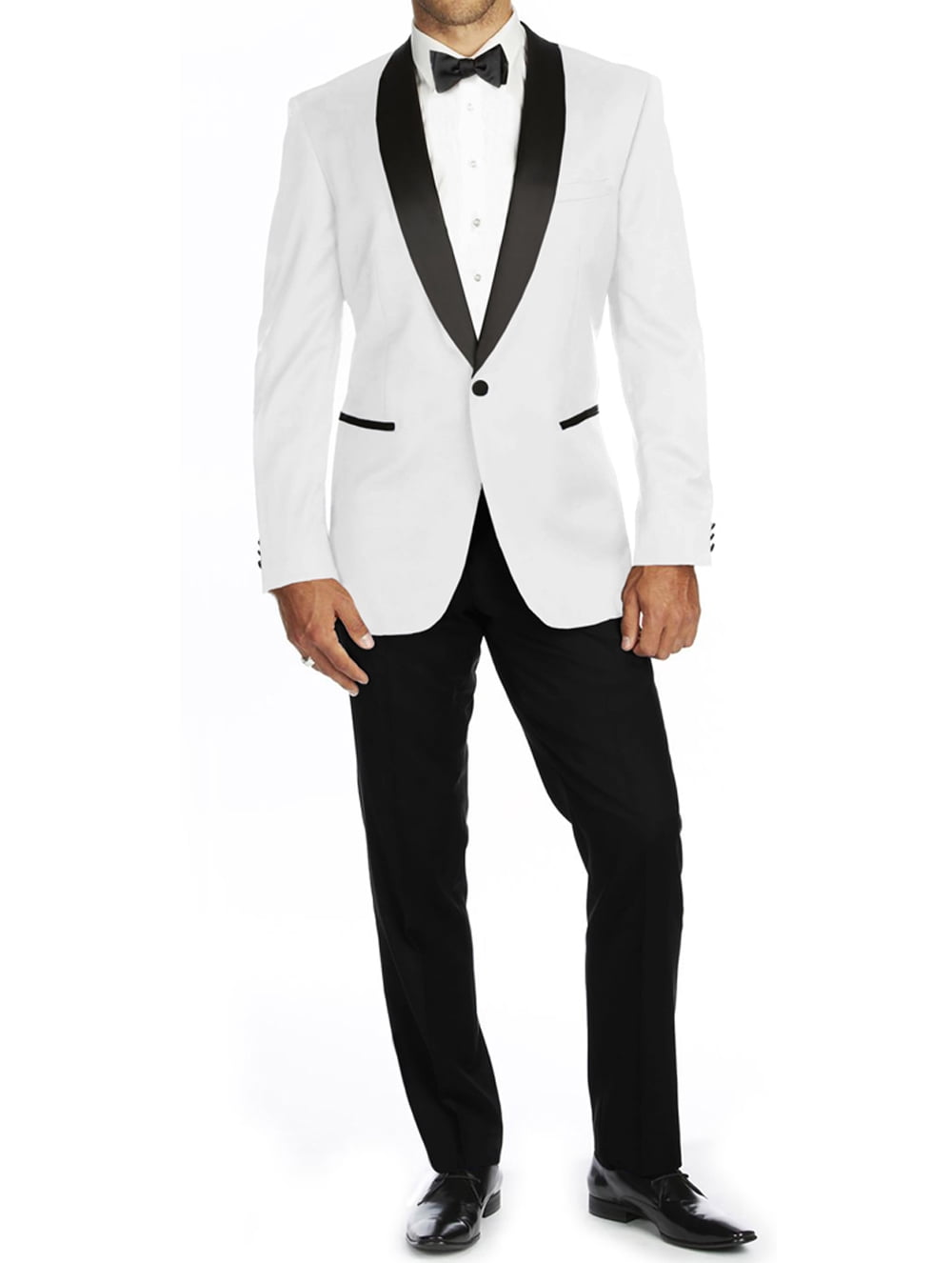 Braveman Men's 2 Piece Shawl Lapel Runway Tuxedo with Satin-Covered ...