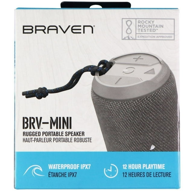Braven BRV-Mini Waterproof Bluetooth Speaker - Gray (604203556 ...