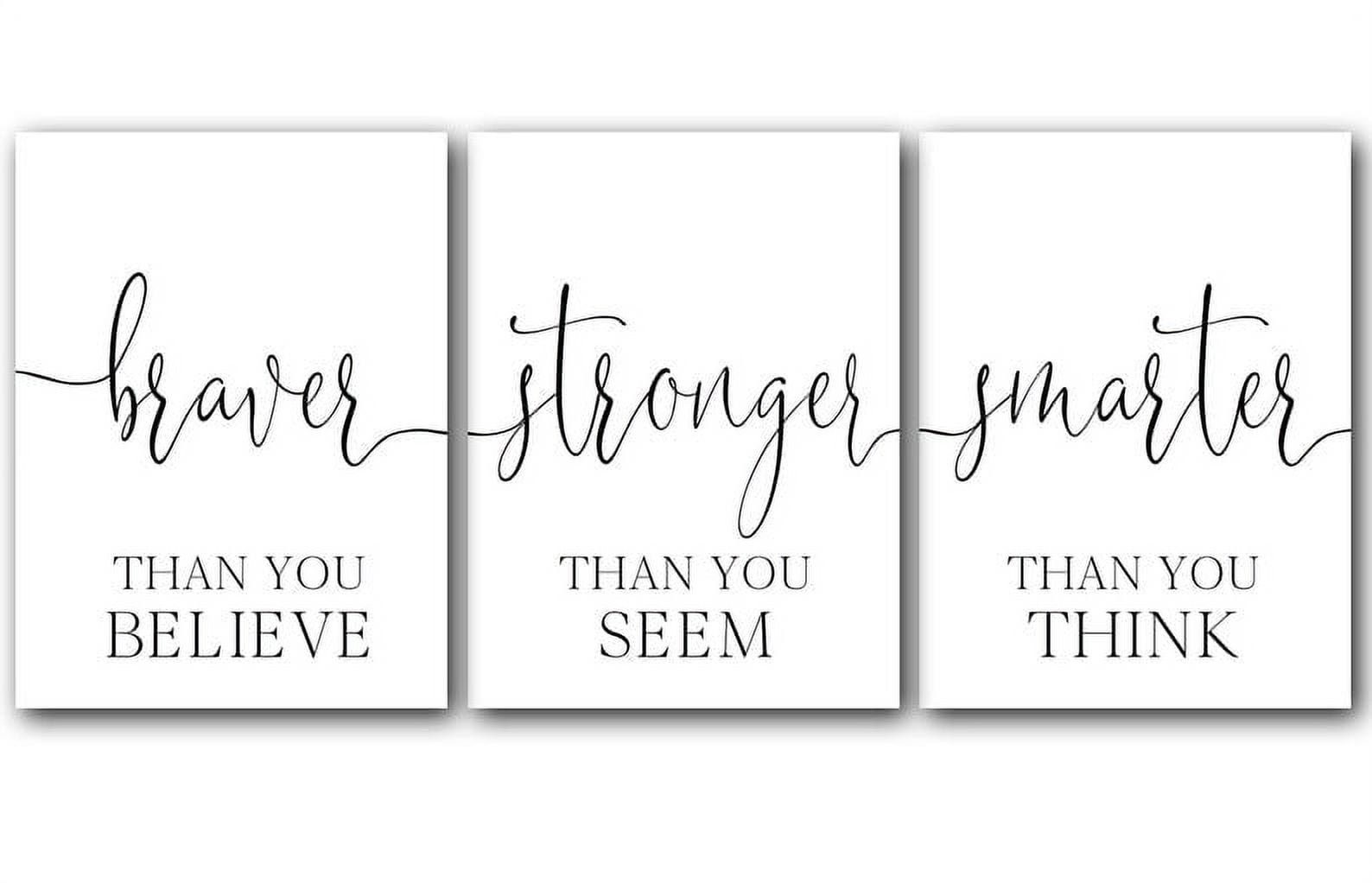 Braver Stronger Smarter, Set of 3 Poster Prints, Home Wall Décor ...