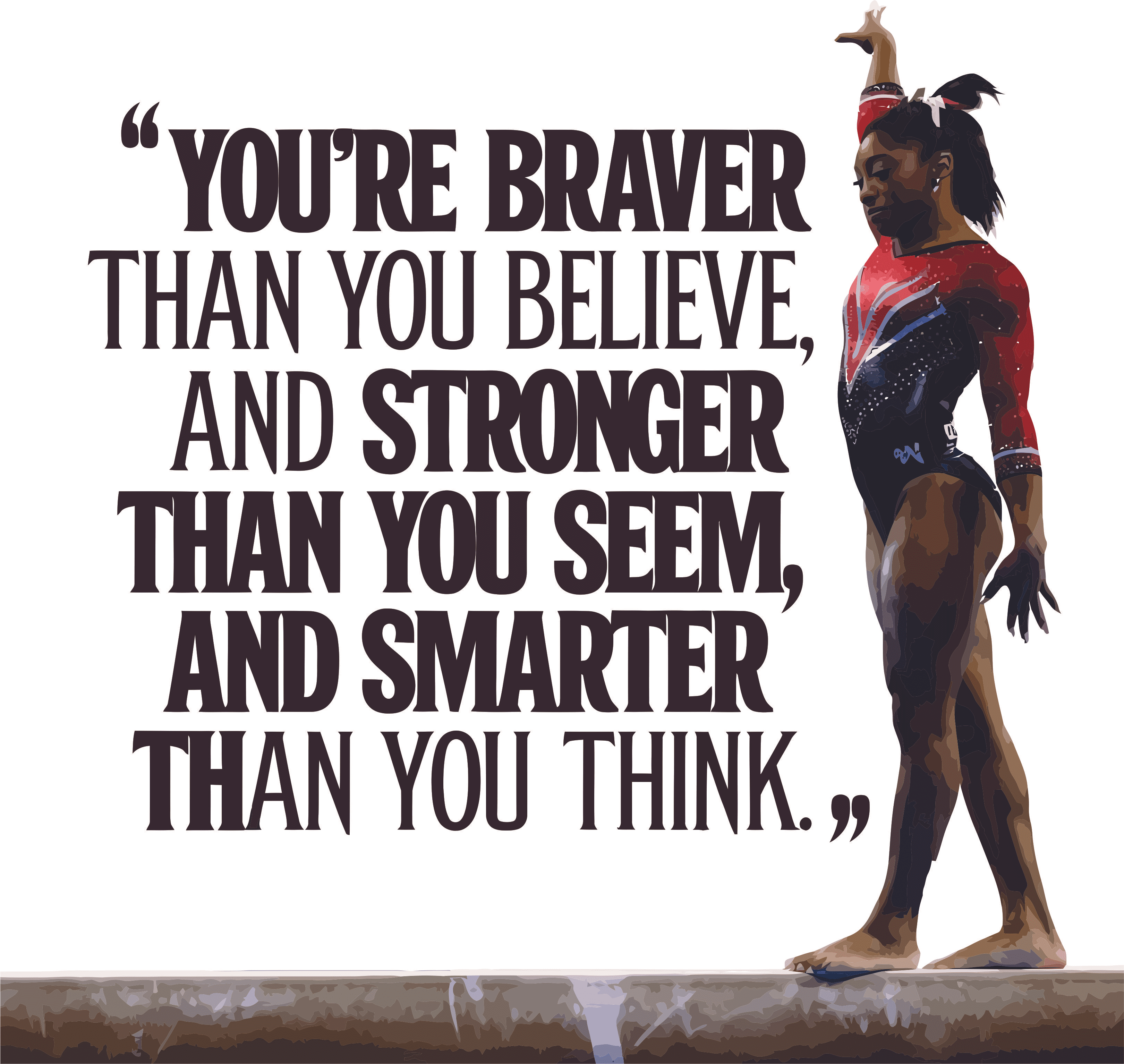 You're Braver Stronger Smarter Simone Biles Gymnastics Balance Beam ...