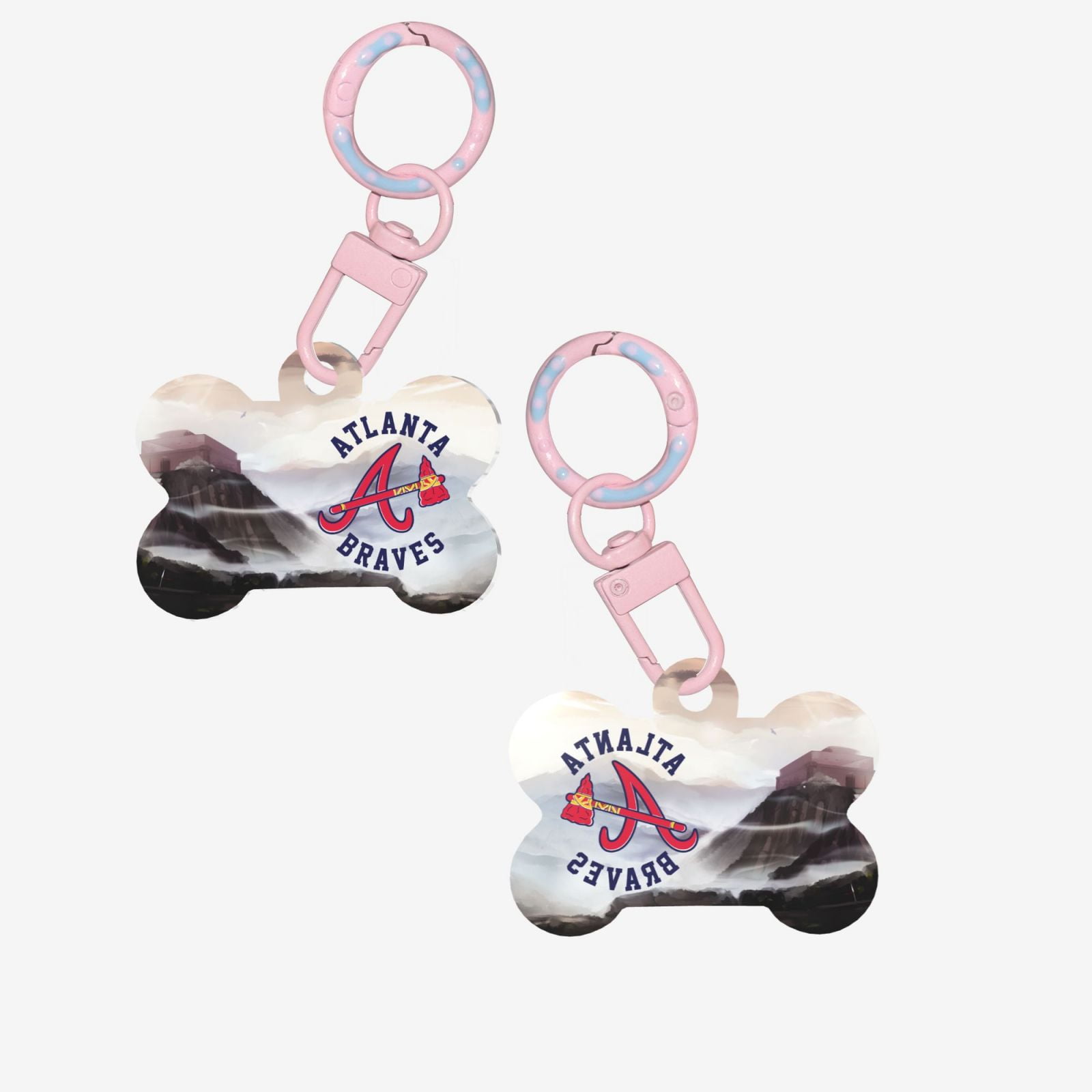 Braves ‌Baseball Team Bone-shaped acrylic pet tags - Custom Baseball ...