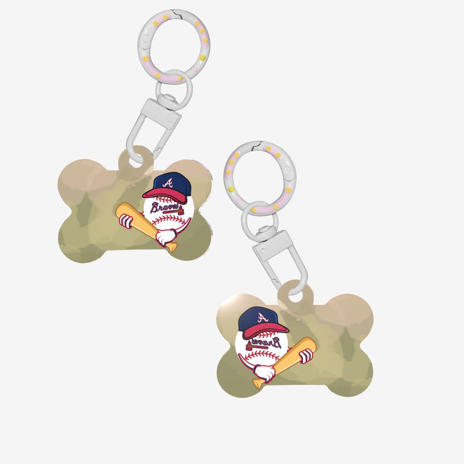 Braves ‌Baseball Team Bone-shaped acrylic pet tags - Custom Baseball ...