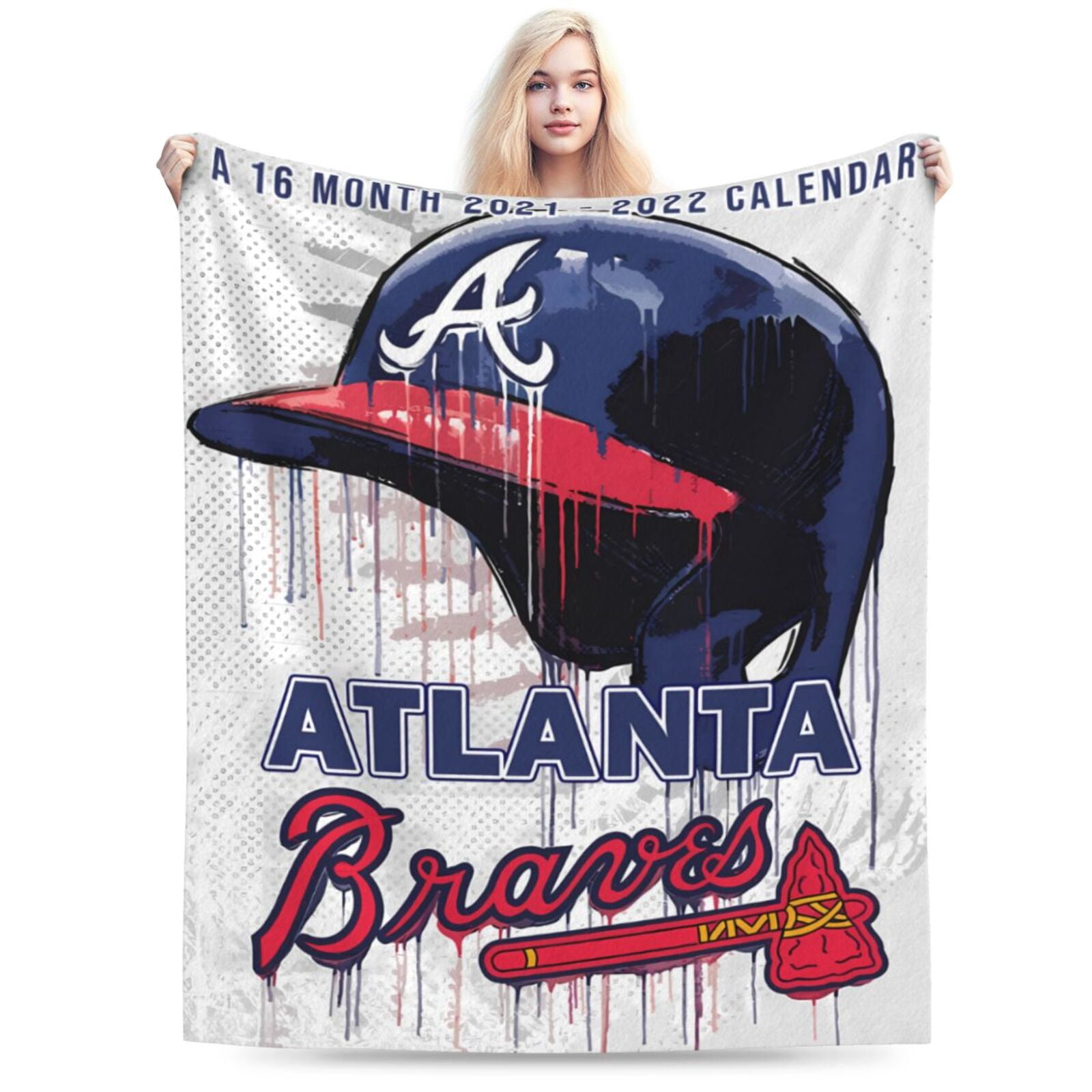 Braves Baseball Team Cozy Winter Flannel Blanket for All Seasons with ...