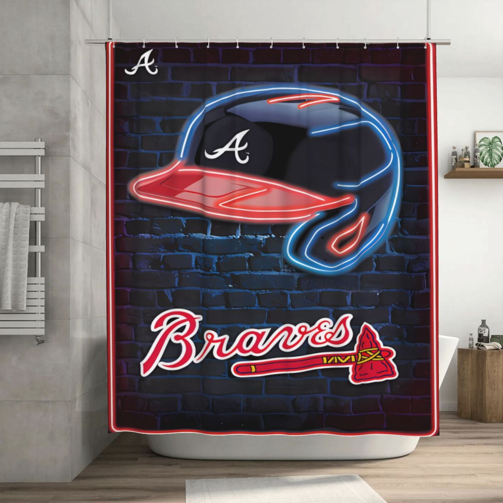 Braves Baseball Team Custom Bathroom Shower Curtain 72x72 Inch ...