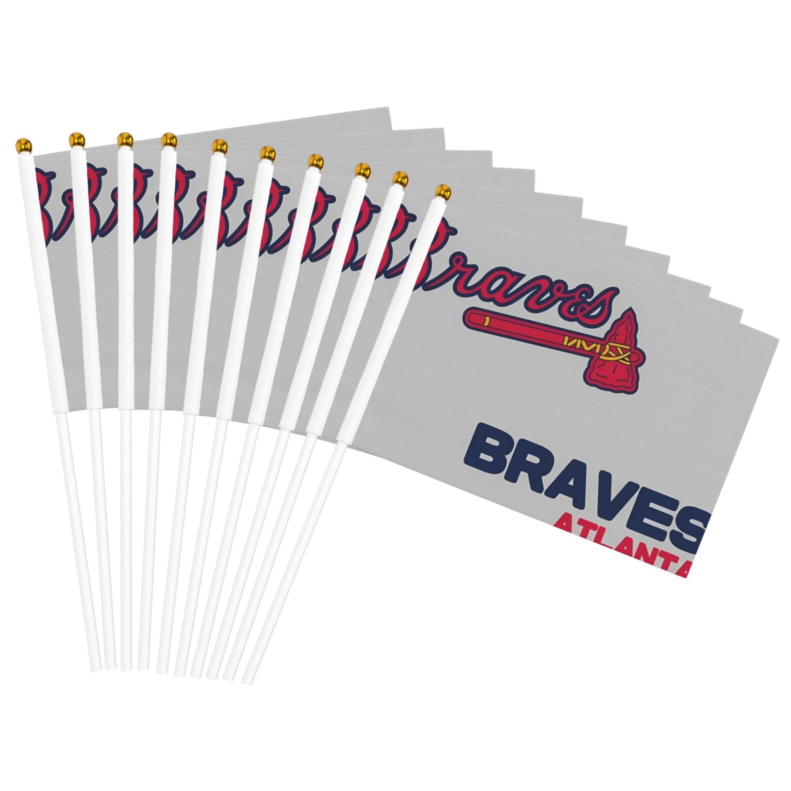 Braves Baseball Team Double Sided Hand Waving Flag(Pack of 6 or 10 ...