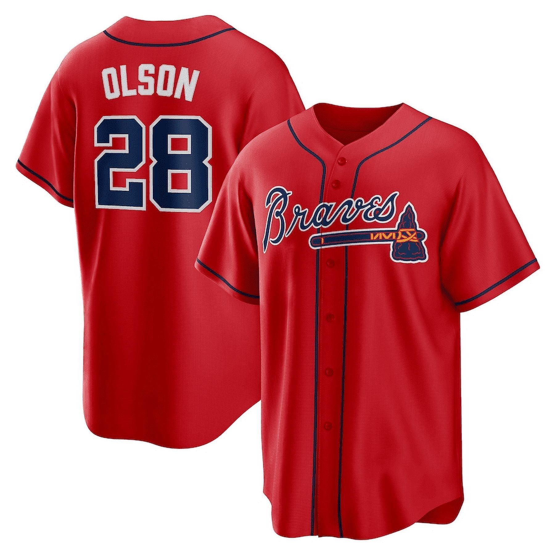 Braves Baseball Team Matt Olson#28 Jersey Home Player Jerseys Baseball ...