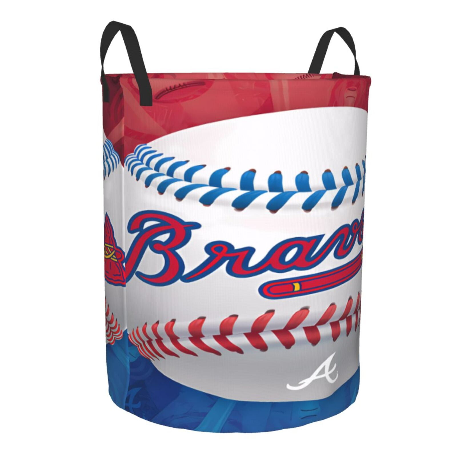 Braves Baseball Team Round Single Layer Laundry Basket, Cute Boys Girls ...