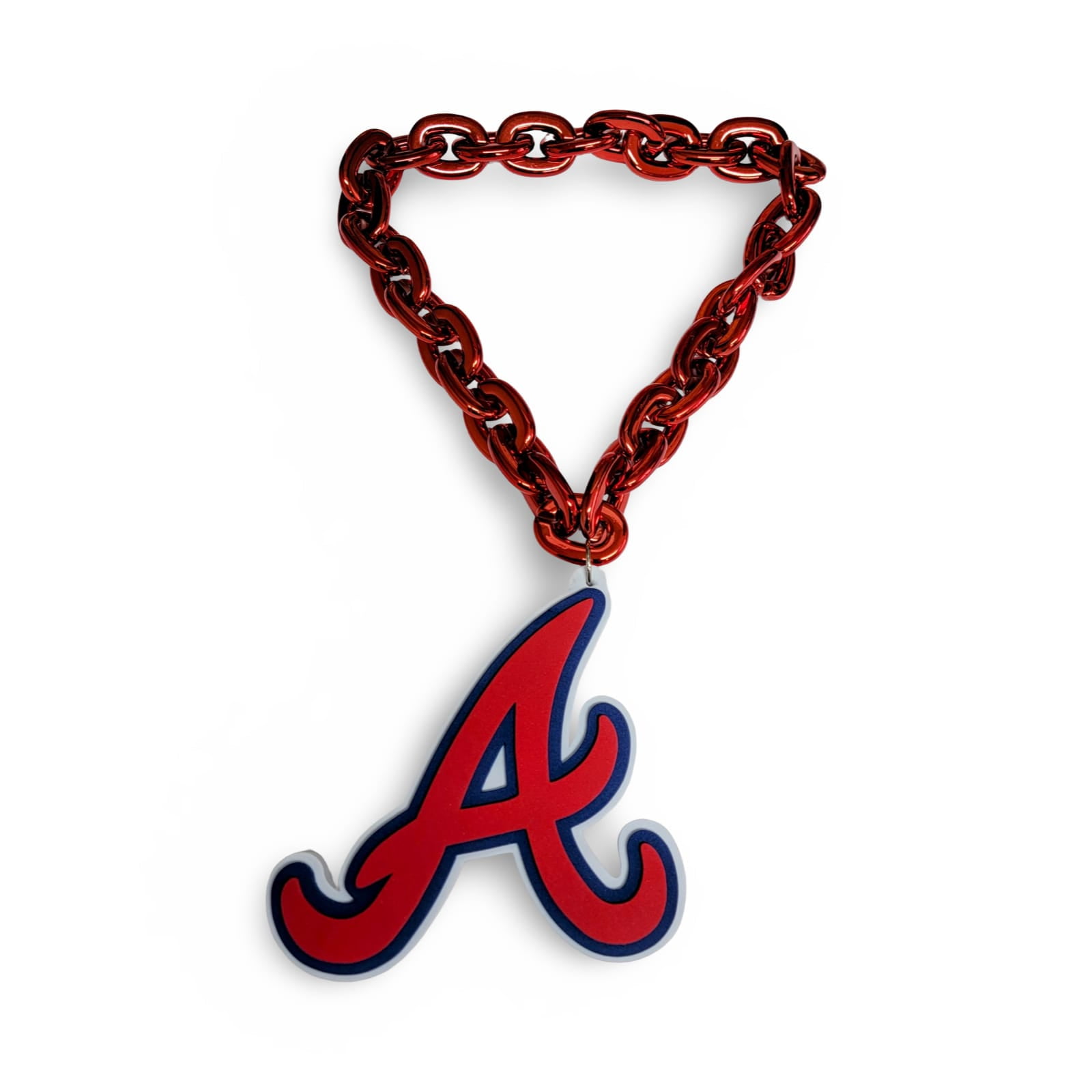 Braves Big Chain Necklace | 8x8" EVO Foam Pendant | Red Chain Atlanta ...