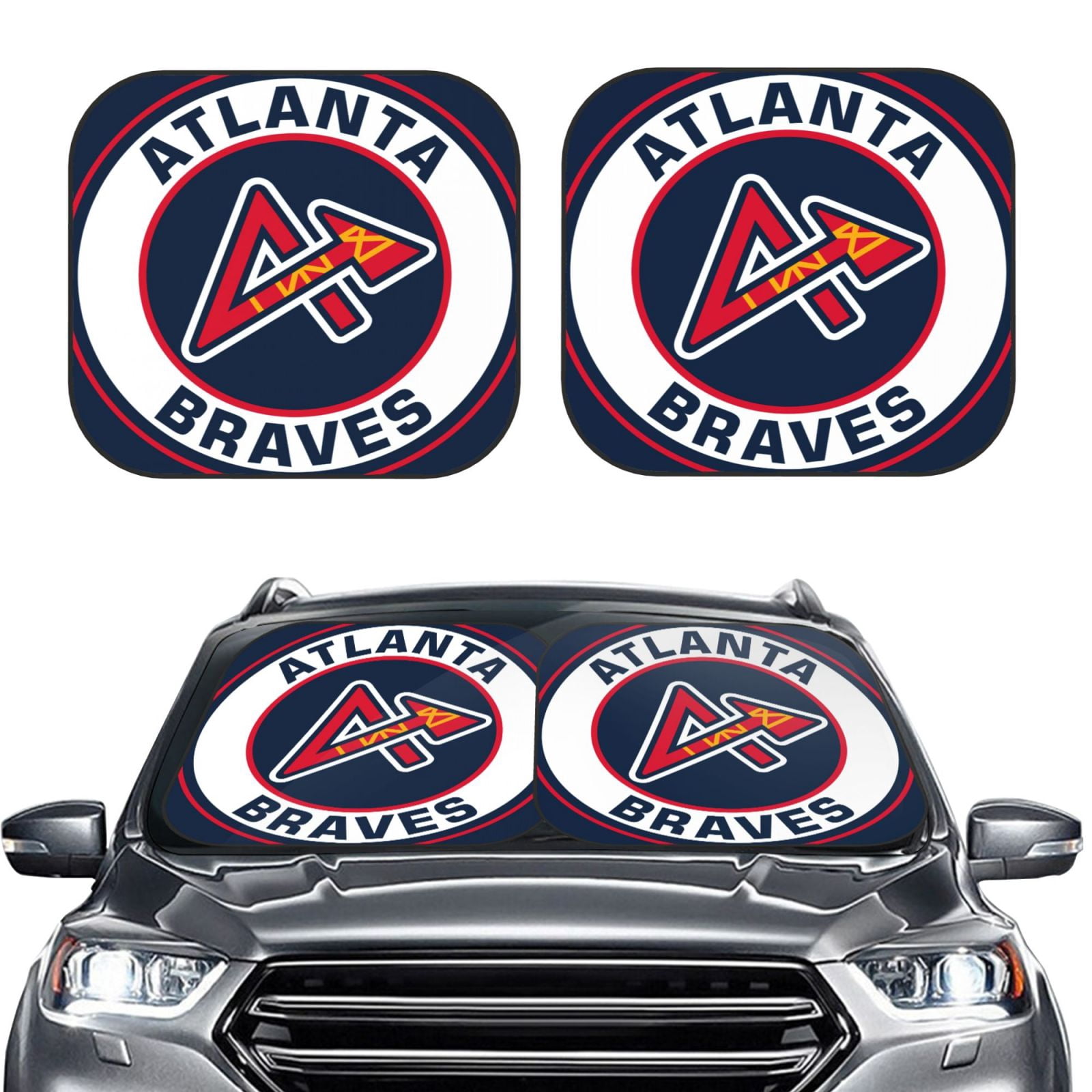 Braves Car Windshield Sun Shade Foldable Front Windshield Shade for Sun ...