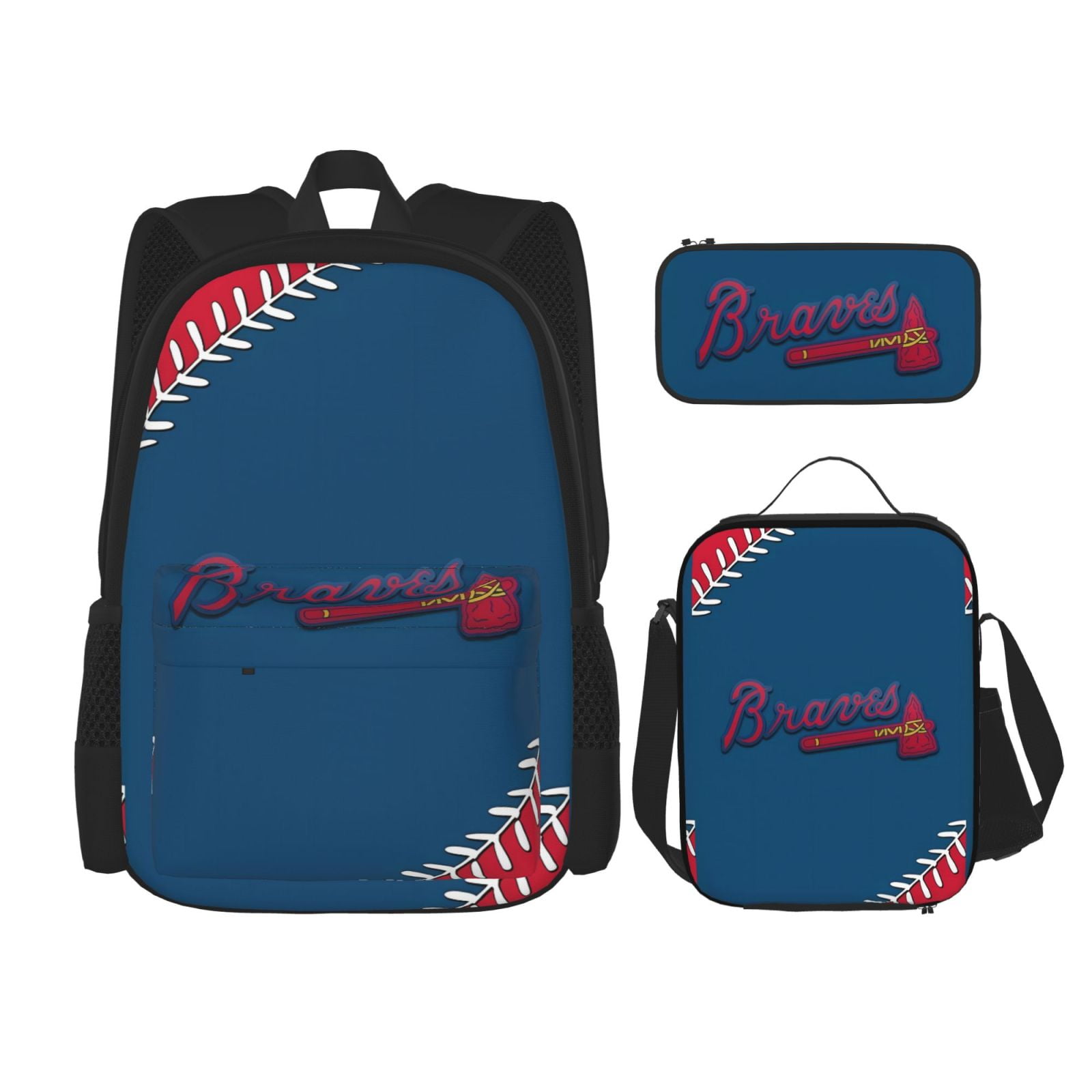 Braves Chic 3 - Piece Football Fan Backpack Set for Campus Backpack ...