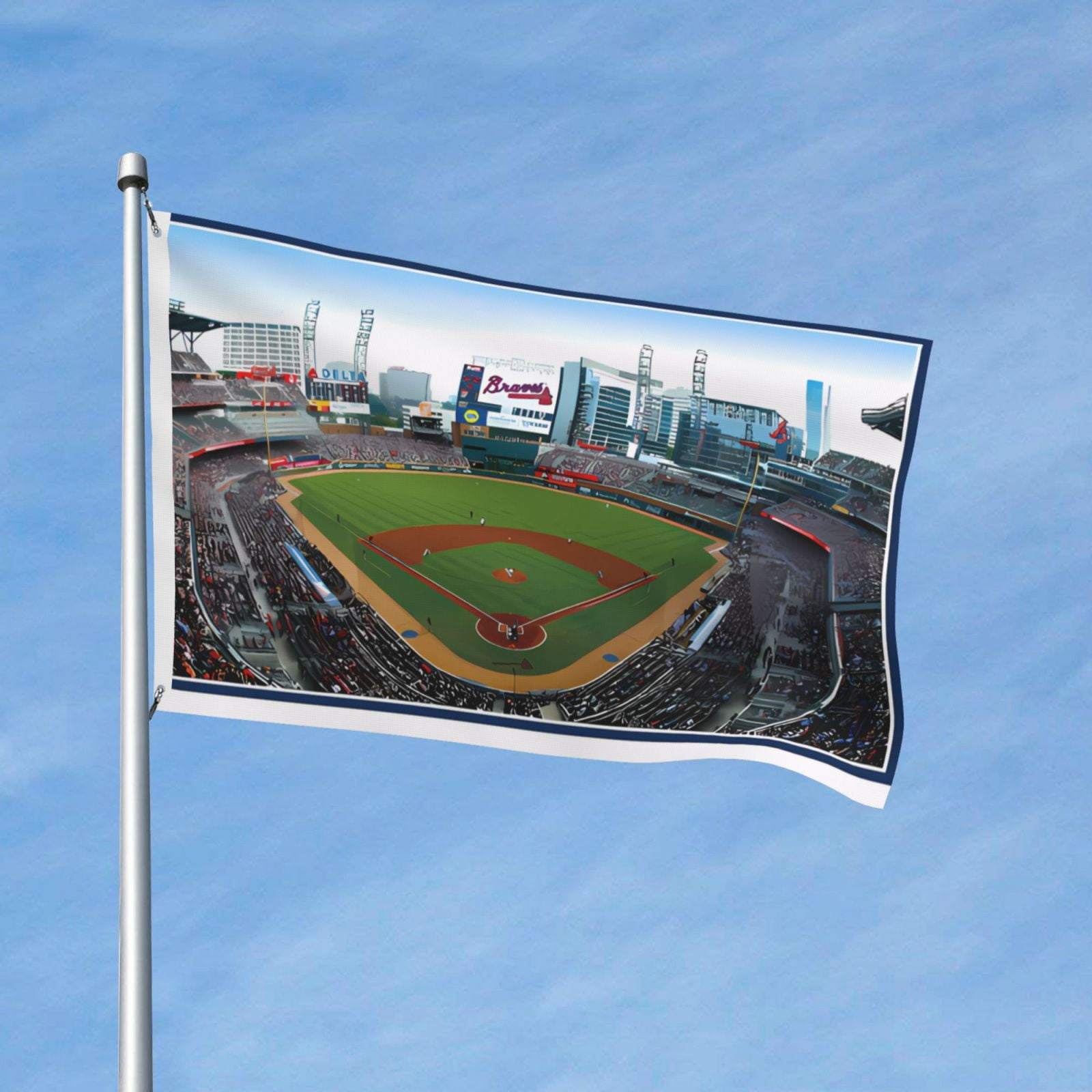 Braves Custom American Baseball Team Logo Double Sided Flag 3x5FT ...