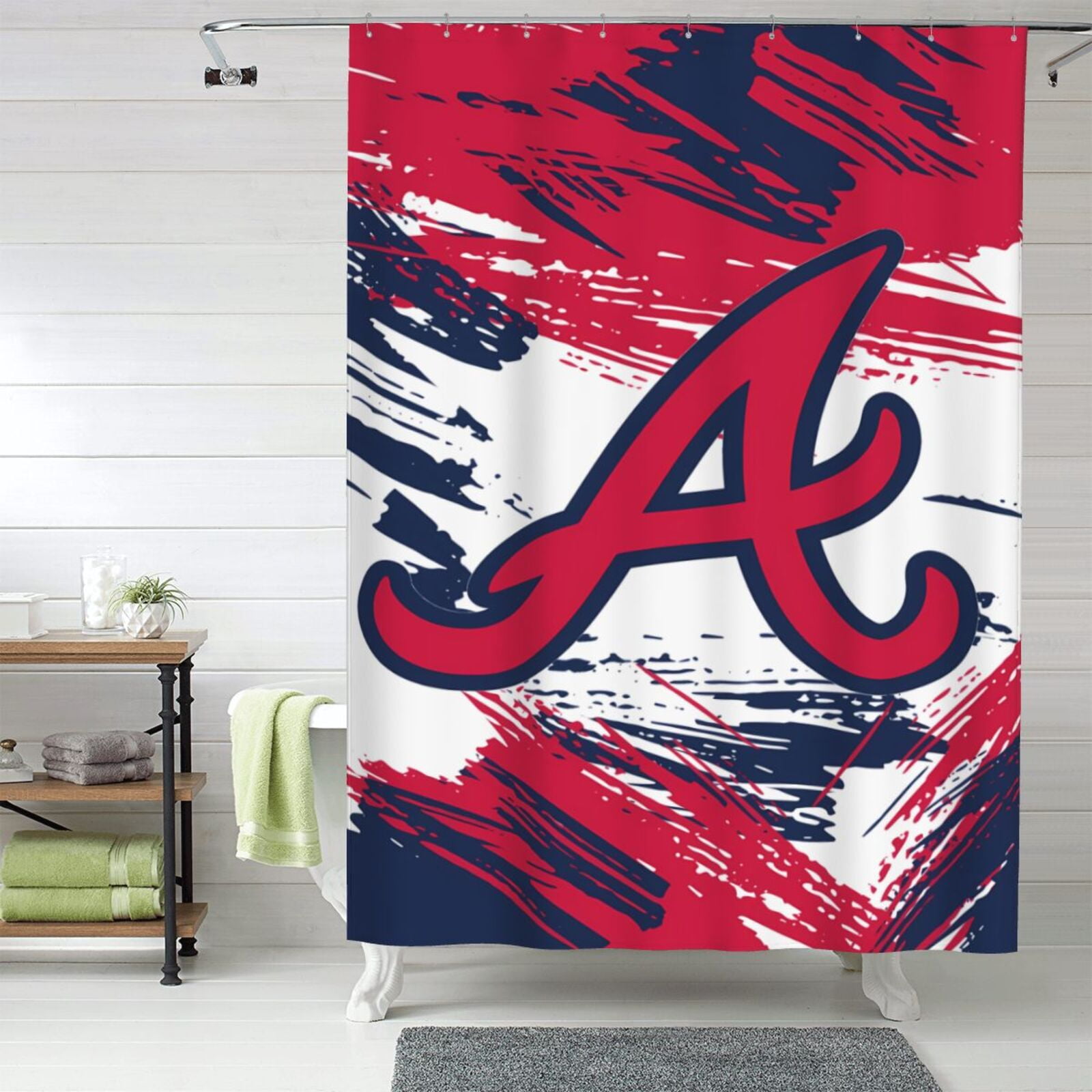 Braves Custom Bathroom Shower Curtain 60x72 Inches, Baseball Team ...