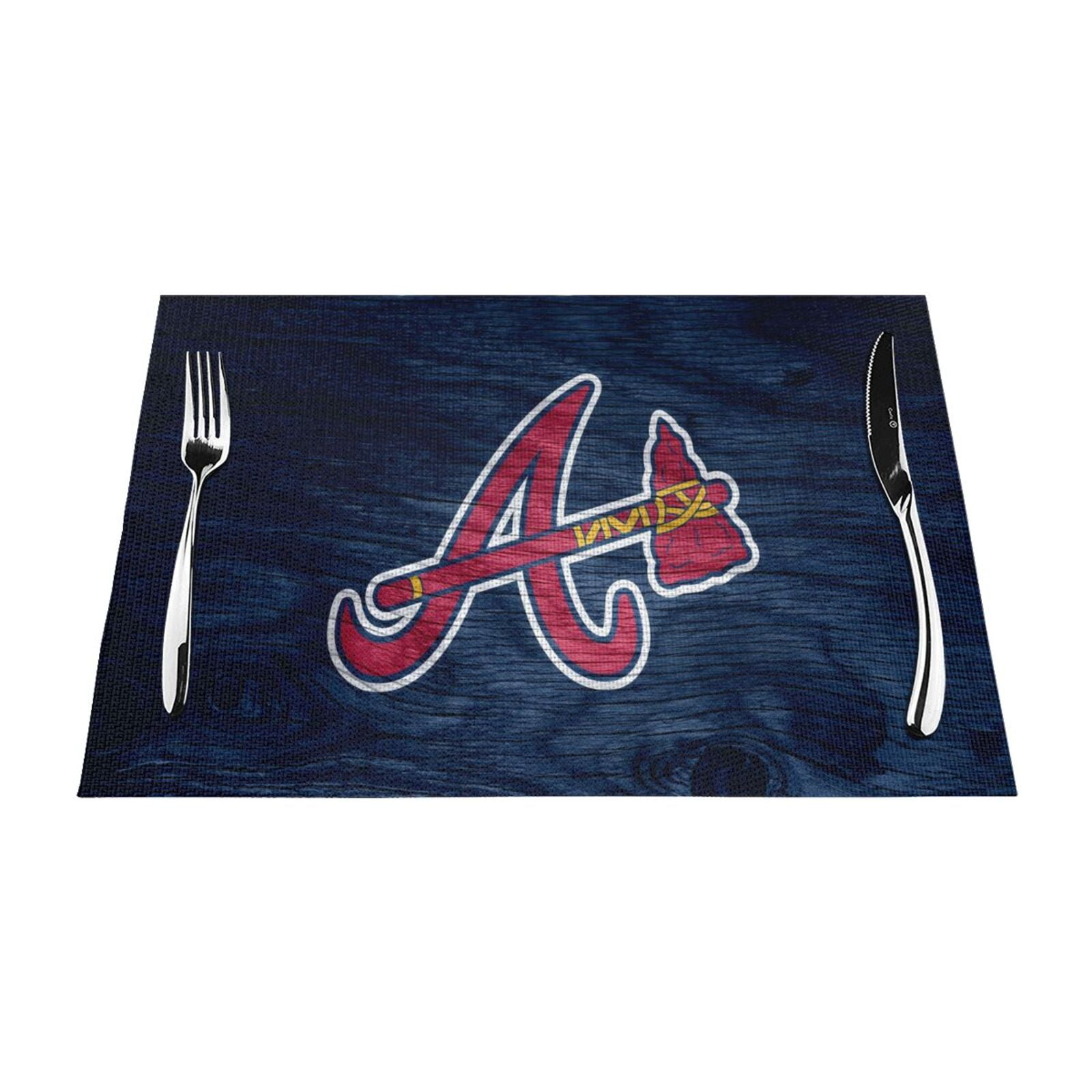 Braves Team PVC Woven Dinner Plate Mat 12x18 Inch, Easy to Clean Table ...