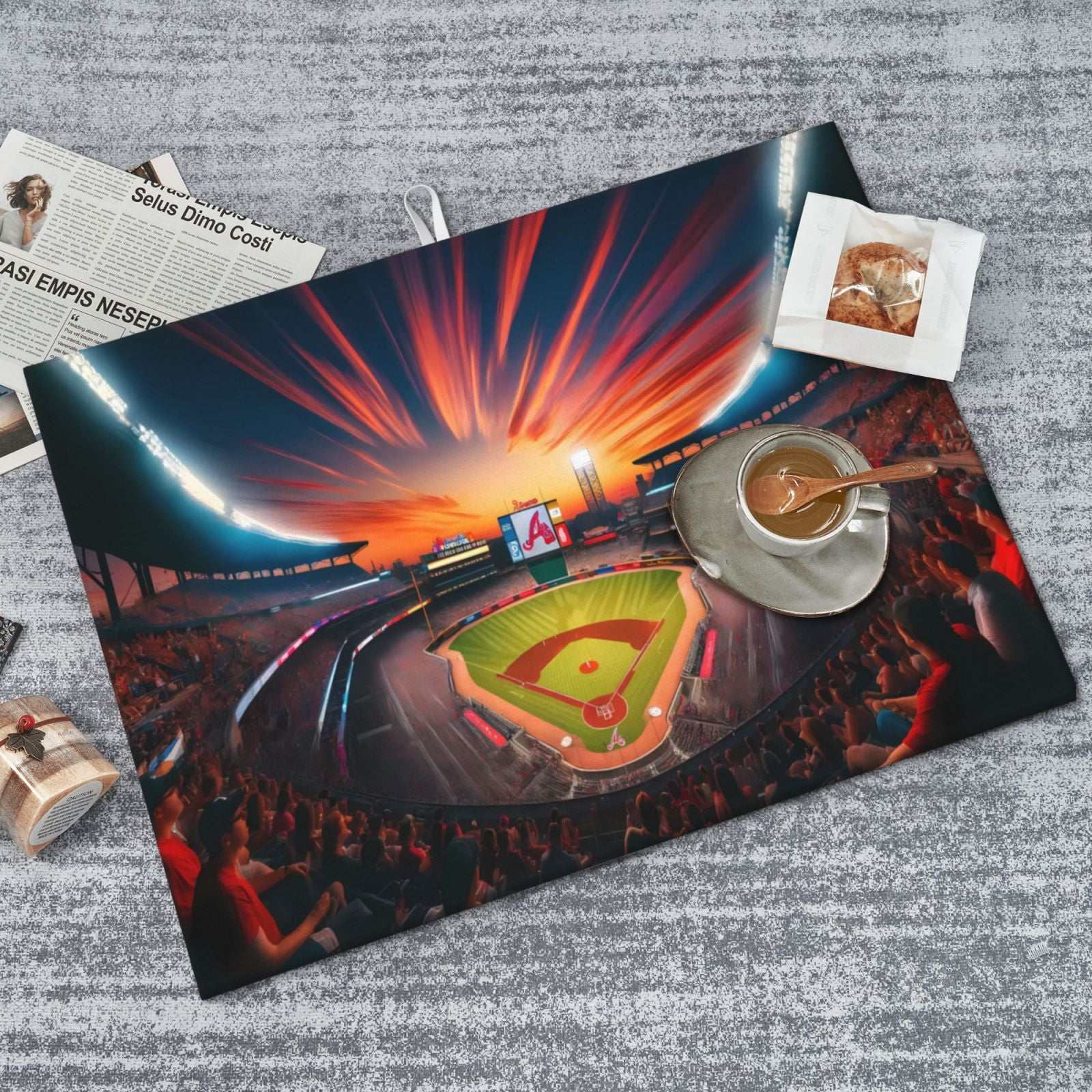 Braves Themed Kitchen Countertop Dish Drying Mat, Absorbent Drying Mat, Microfiber Kitchen ...