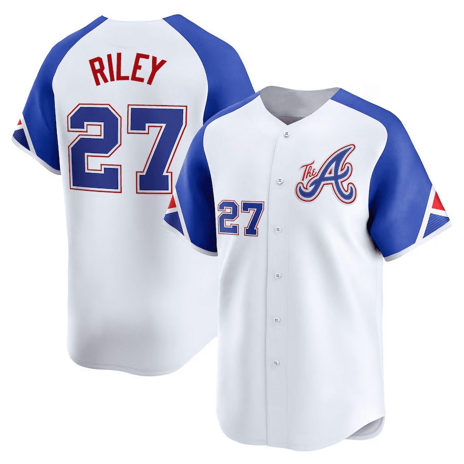 Braves Youth Home Limited A_ustin_Riley#27 Fans short sleeve Pl_ay_er ...