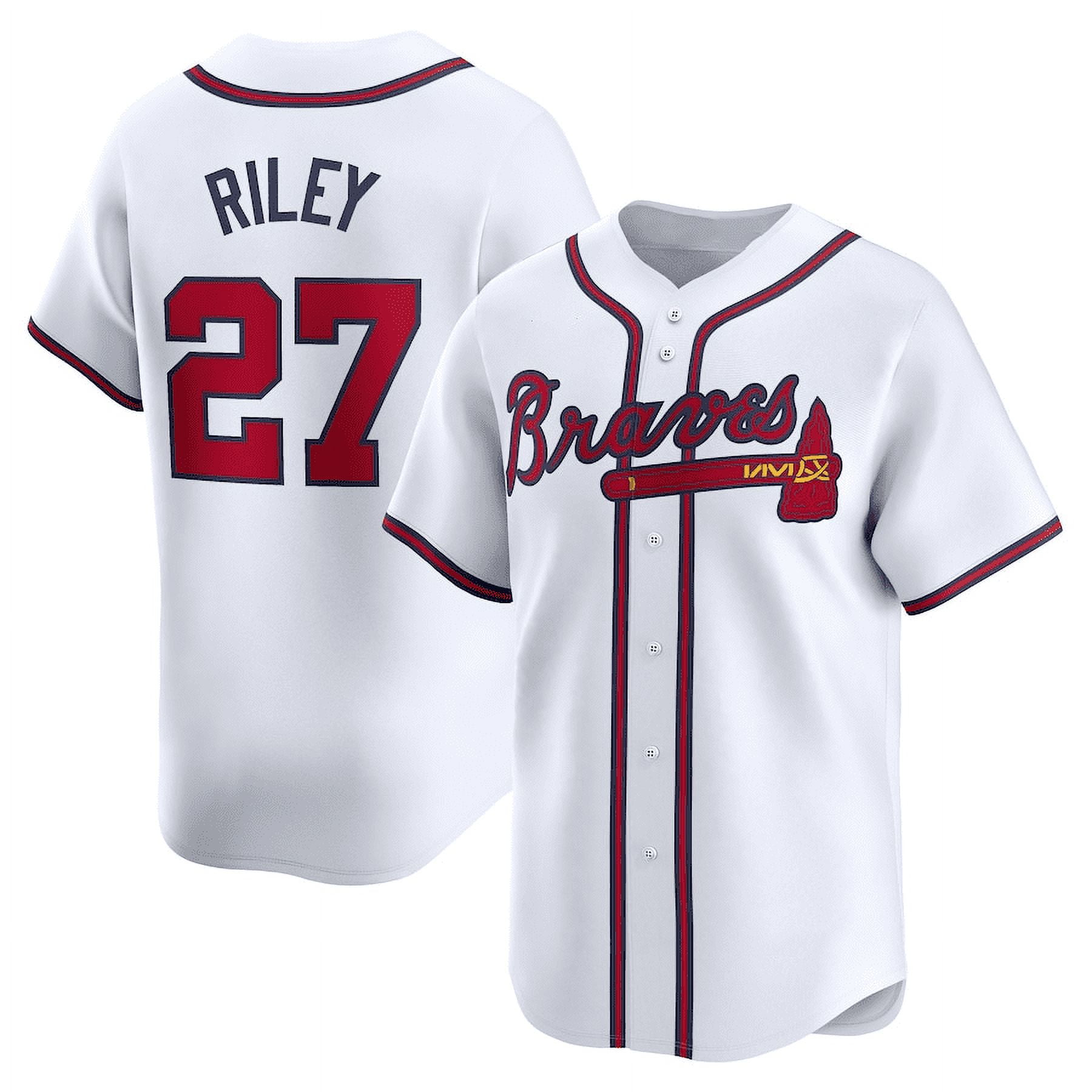 Bravess Men Jersey Bravess Austin Riley#27 Team Jersey Baseball Team ...