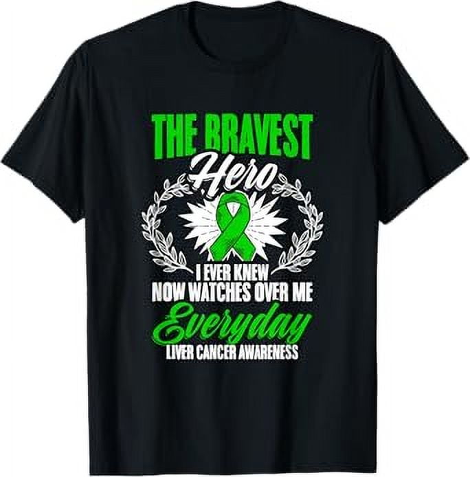 Bravest Hero Liver Disease Hepatic Liver Cancer Awareness T-Shirt ...